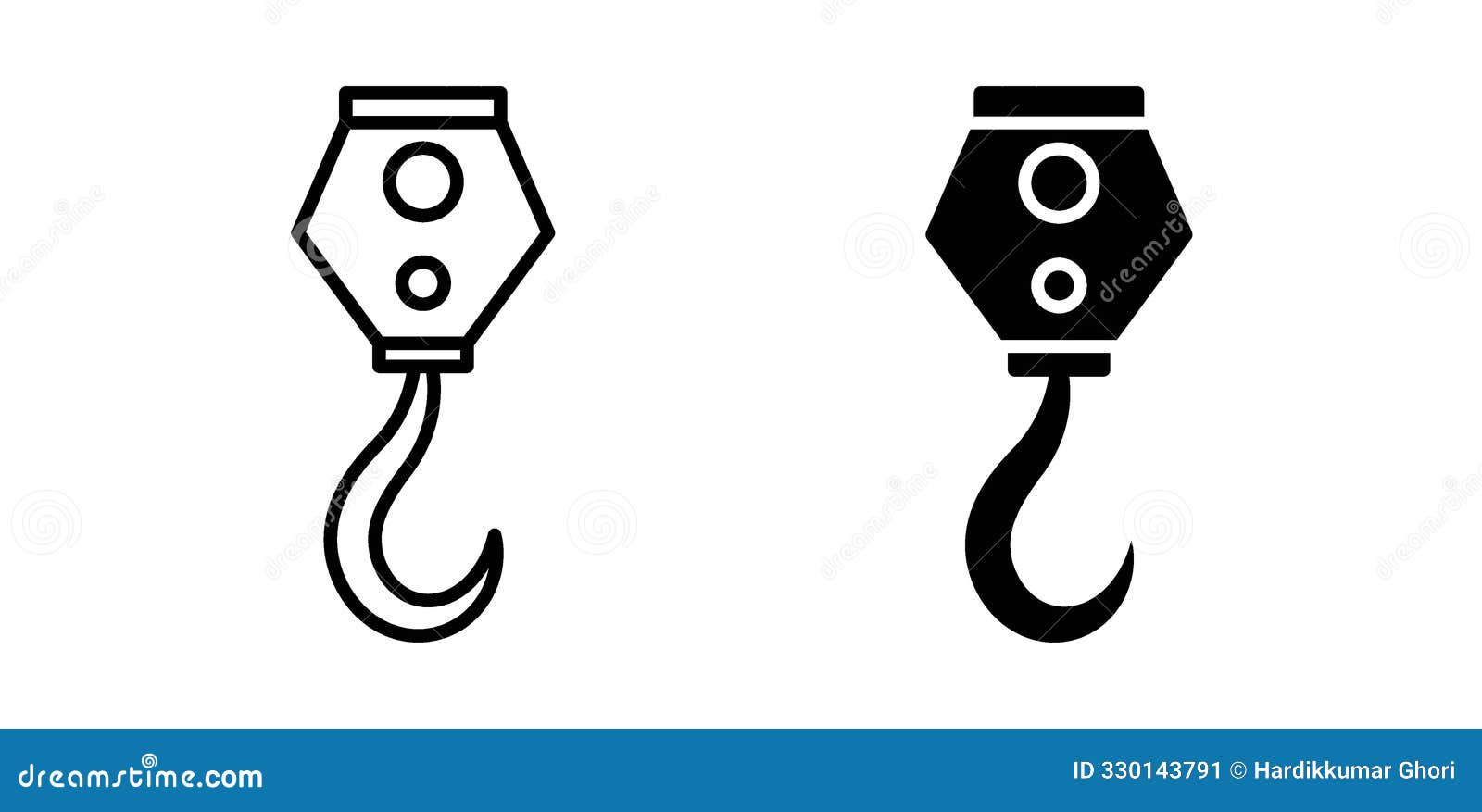 Industrial Hook Thin Line Icon Set Stock Illustration - Illustration of ...