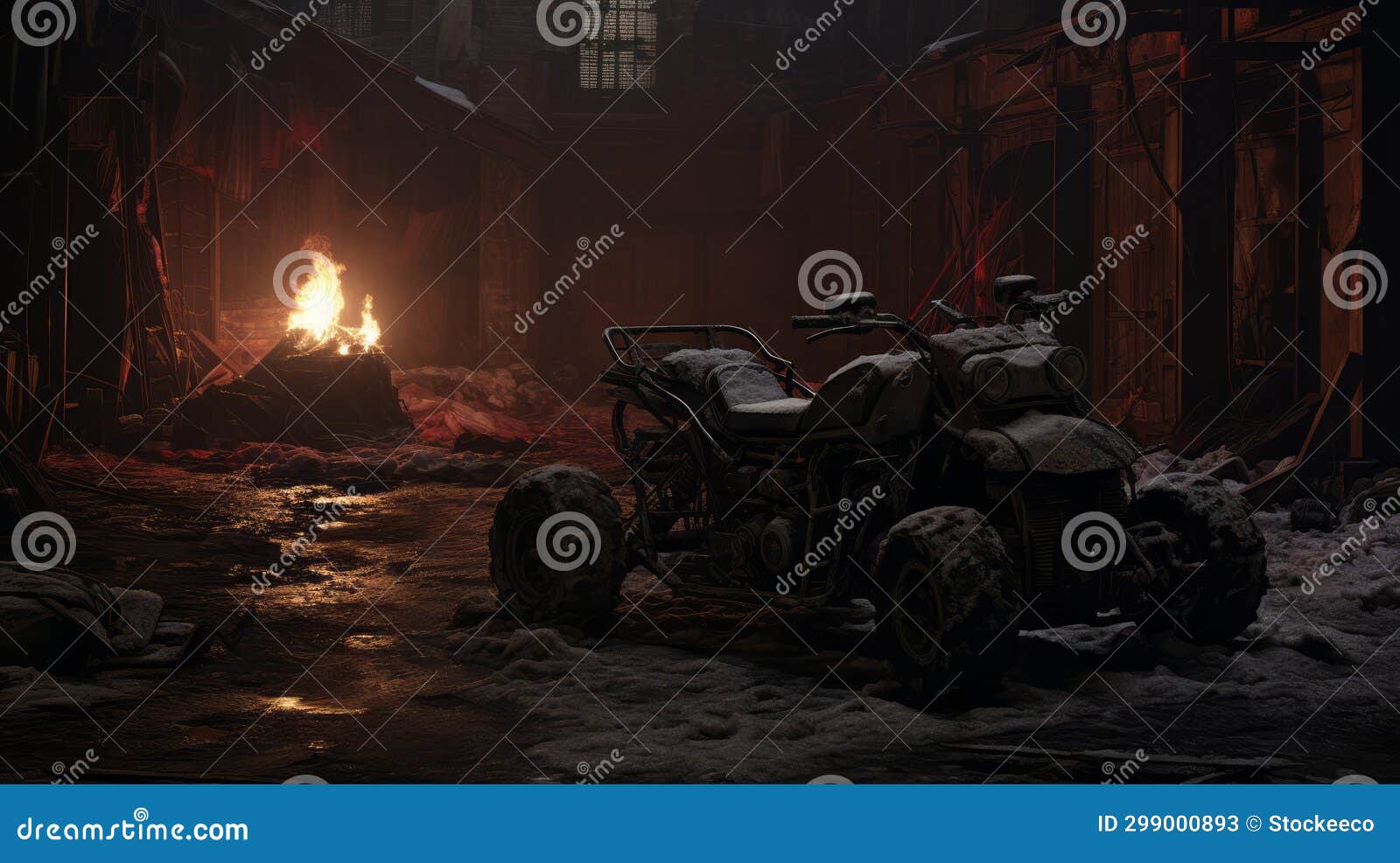 Industrial Horror a Reimagined Fire in the Style of Octane Render Stock ...