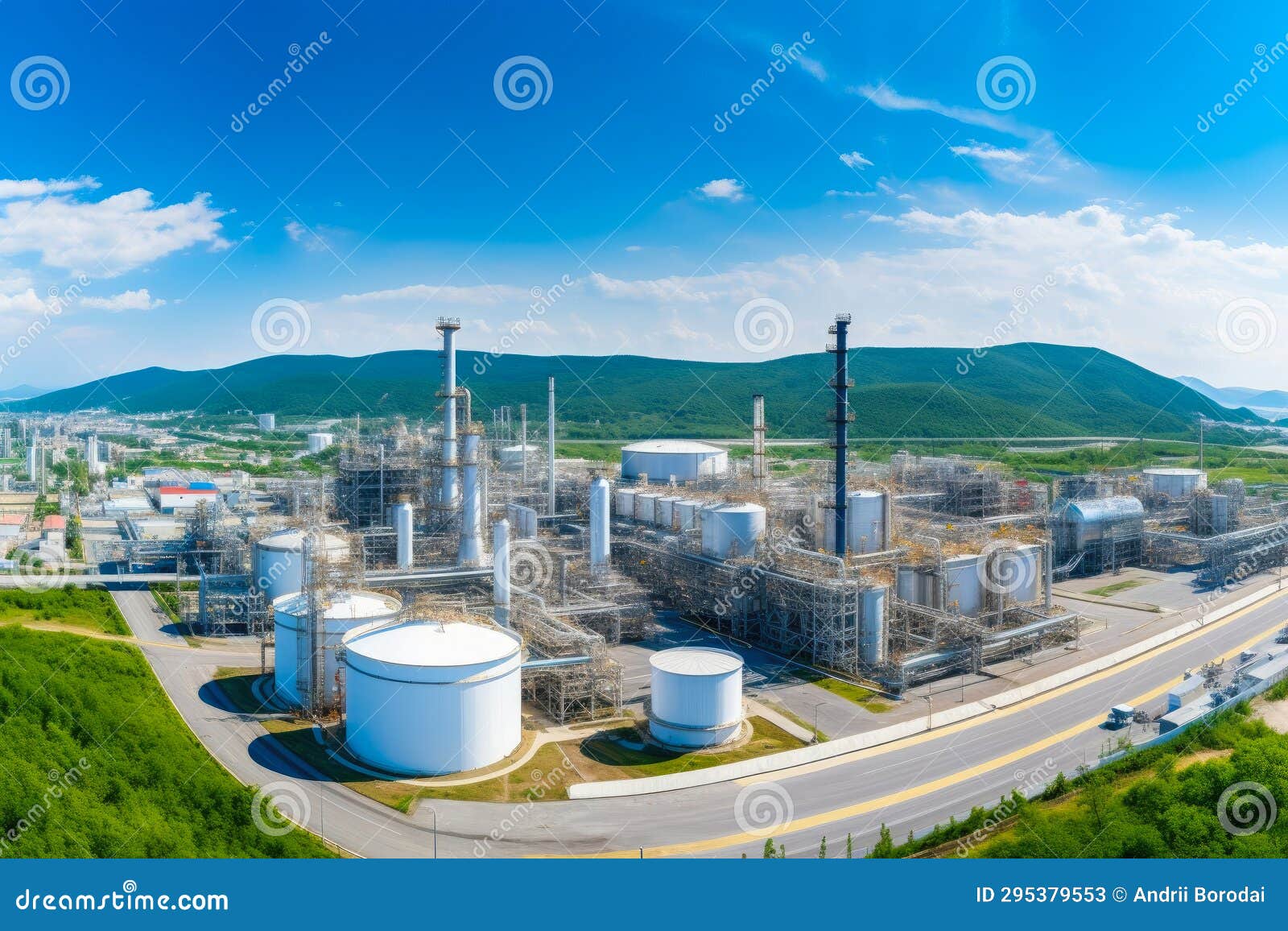Industrial Hydrogen Production and Clean Power Generation. Stock Image ...