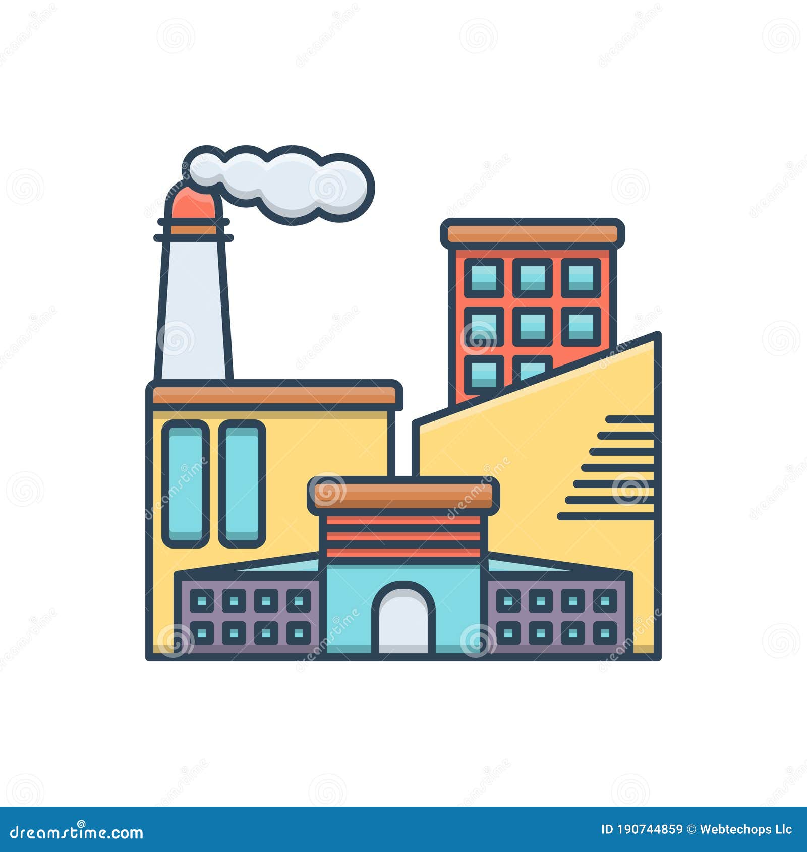 Color Illustration Icon for Industrial, Manufacturing and Factory Stock ...