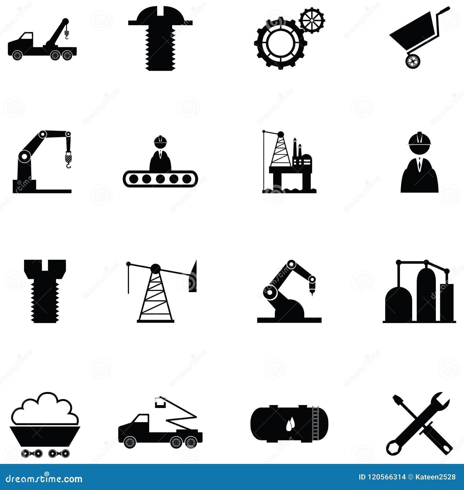 Industrial icon set stock vector. Illustration of power - 120566314