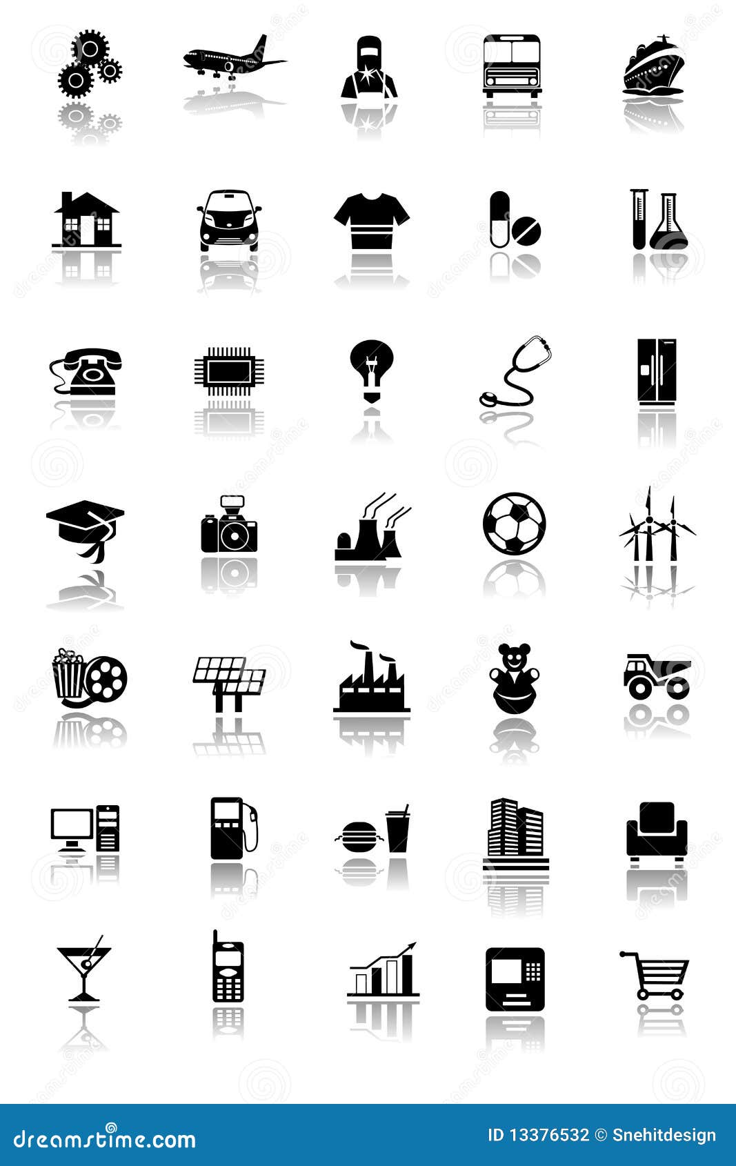 Industrial icons stock illustration. Illustration of buttons - 13376532