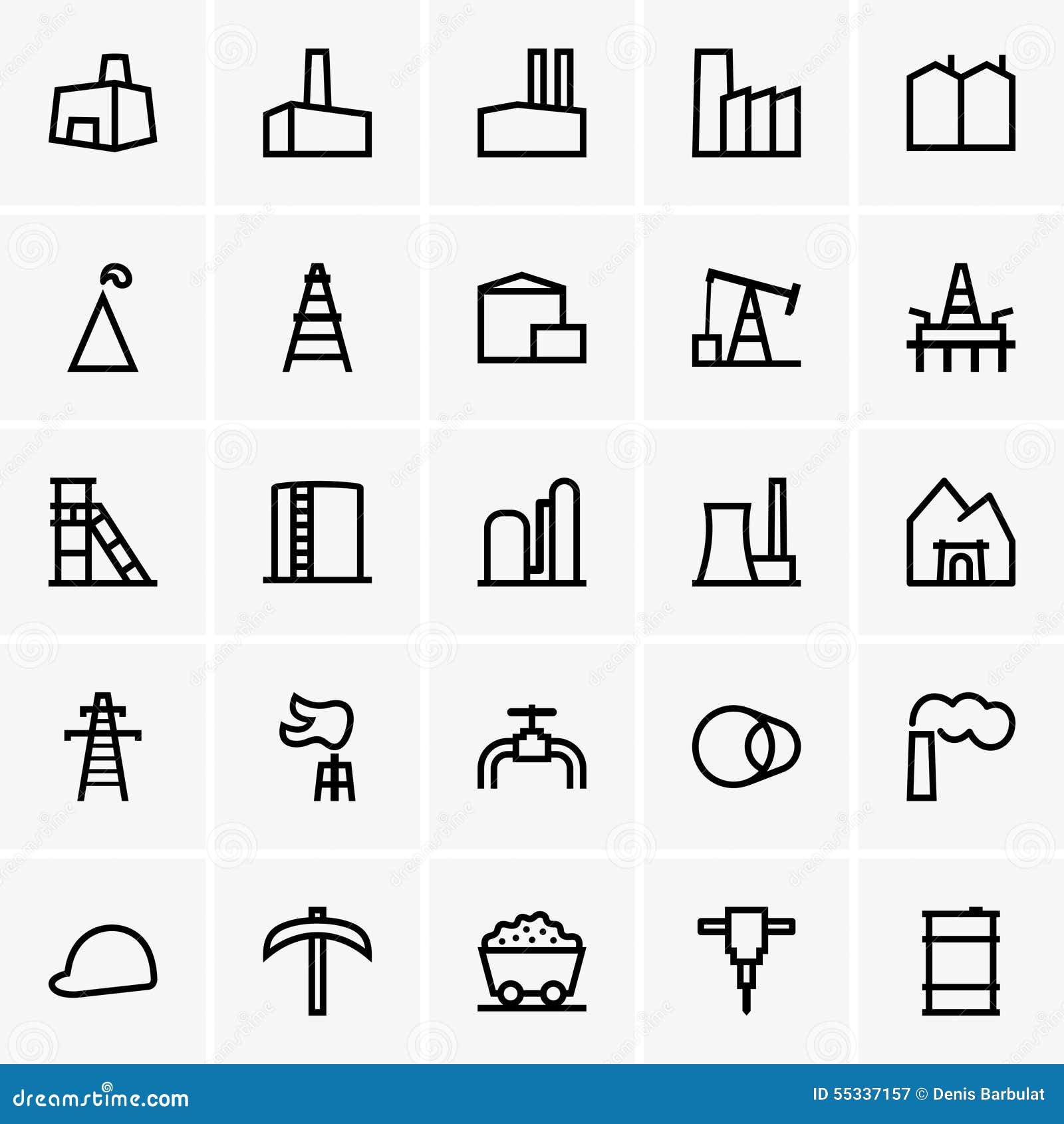 Industrial icons stock vector. Illustration of collection - 55337157