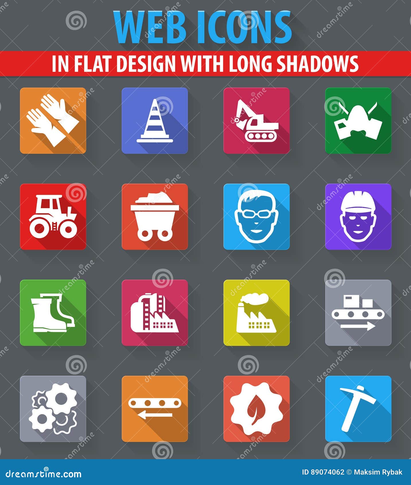 Industrial icons set stock vector. Illustration of toothed - 89074062