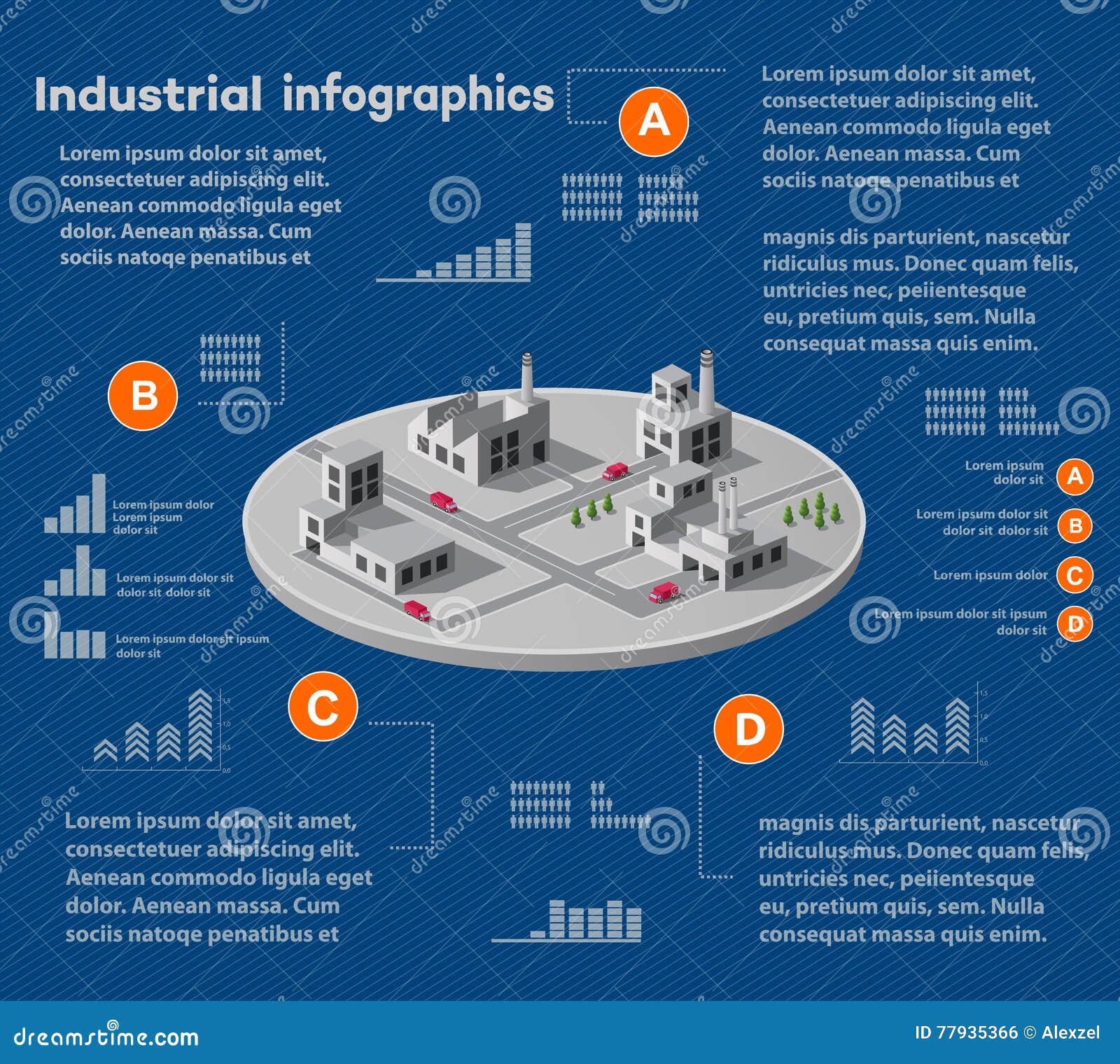 Industrial Infographics City Stock Vector - Illustration of abstract ...
