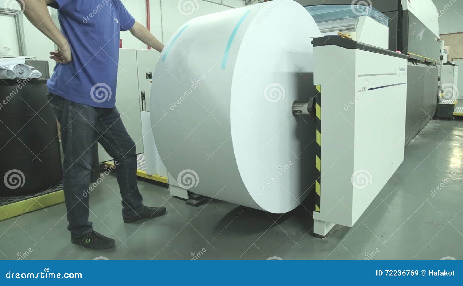 Industrial Inkjet Printer Loading Paper Stock Video - Video of computer ...