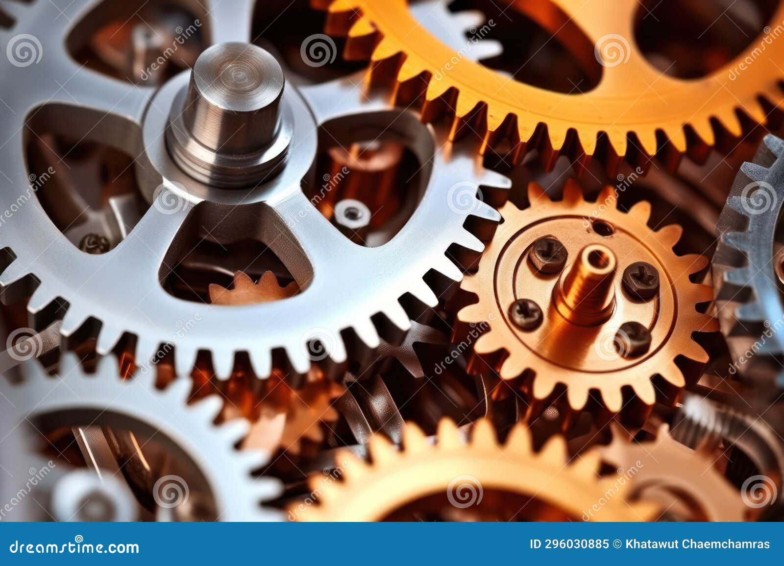 Industrial Innovation, Gears and Cogs Working in Unison Stock Image ...