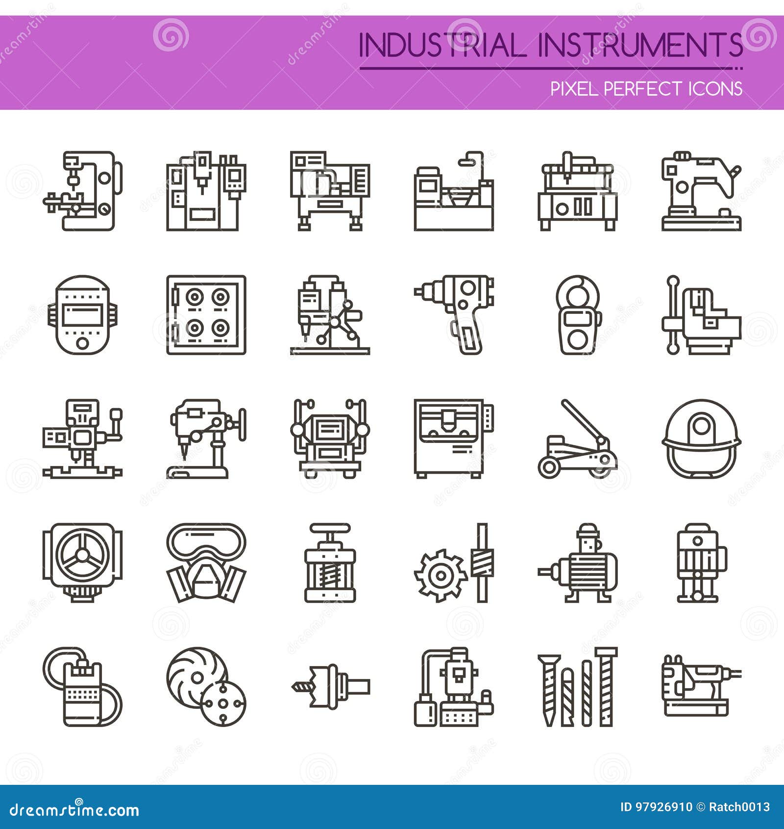 Industrial Instruments stock vector. Illustration of object - 97926910
