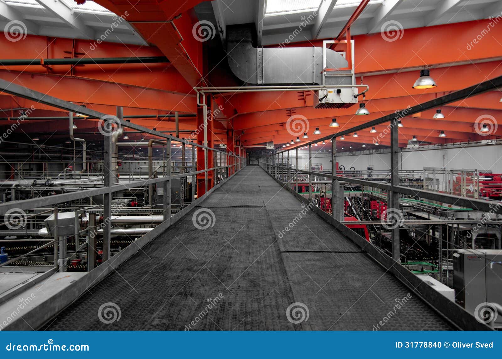 Industrial Interior with Metal Corridor Stock Photo - Image of ...