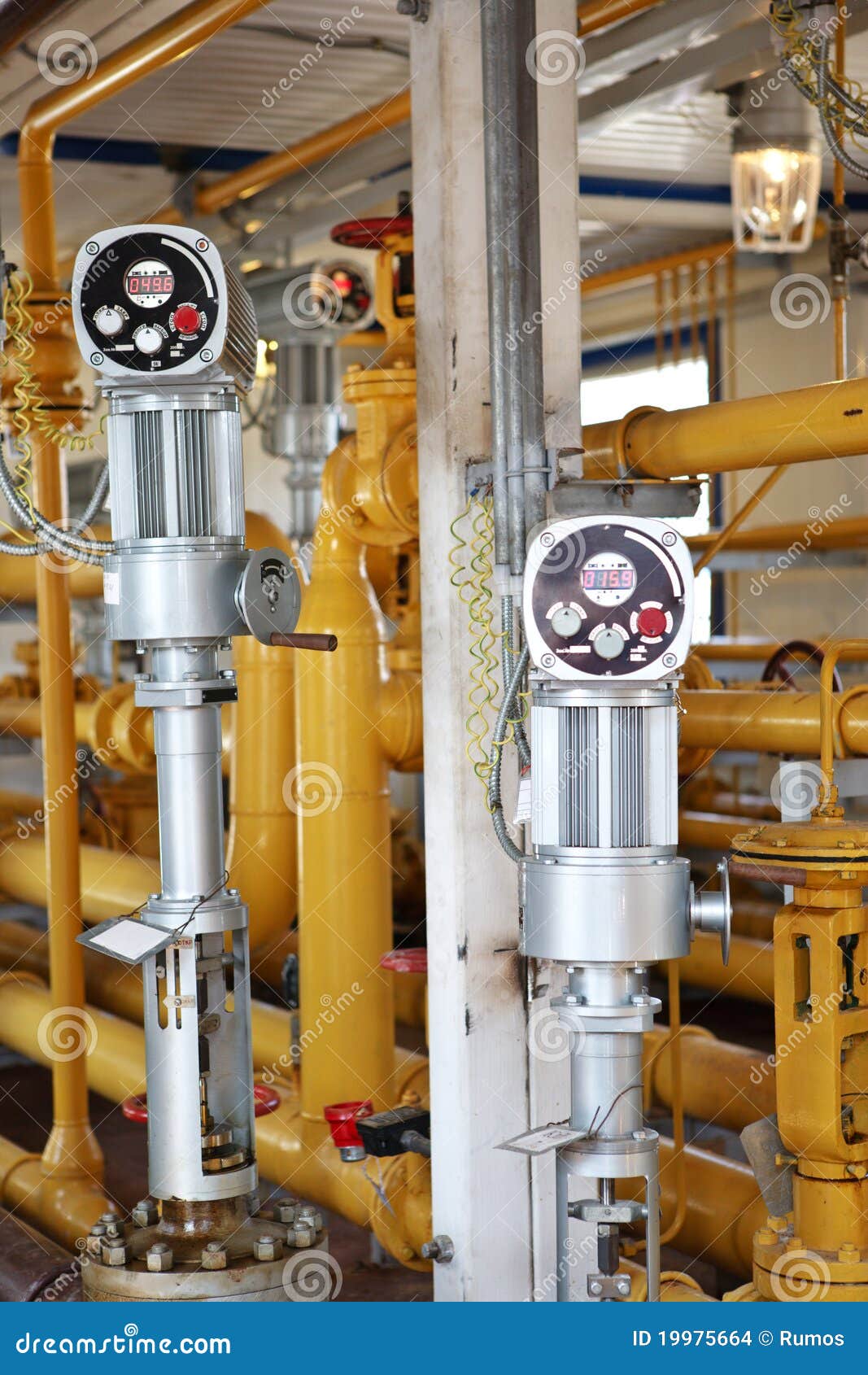 Industrial Interior in Oil and Gas Processing Stock Photo - Image of ...