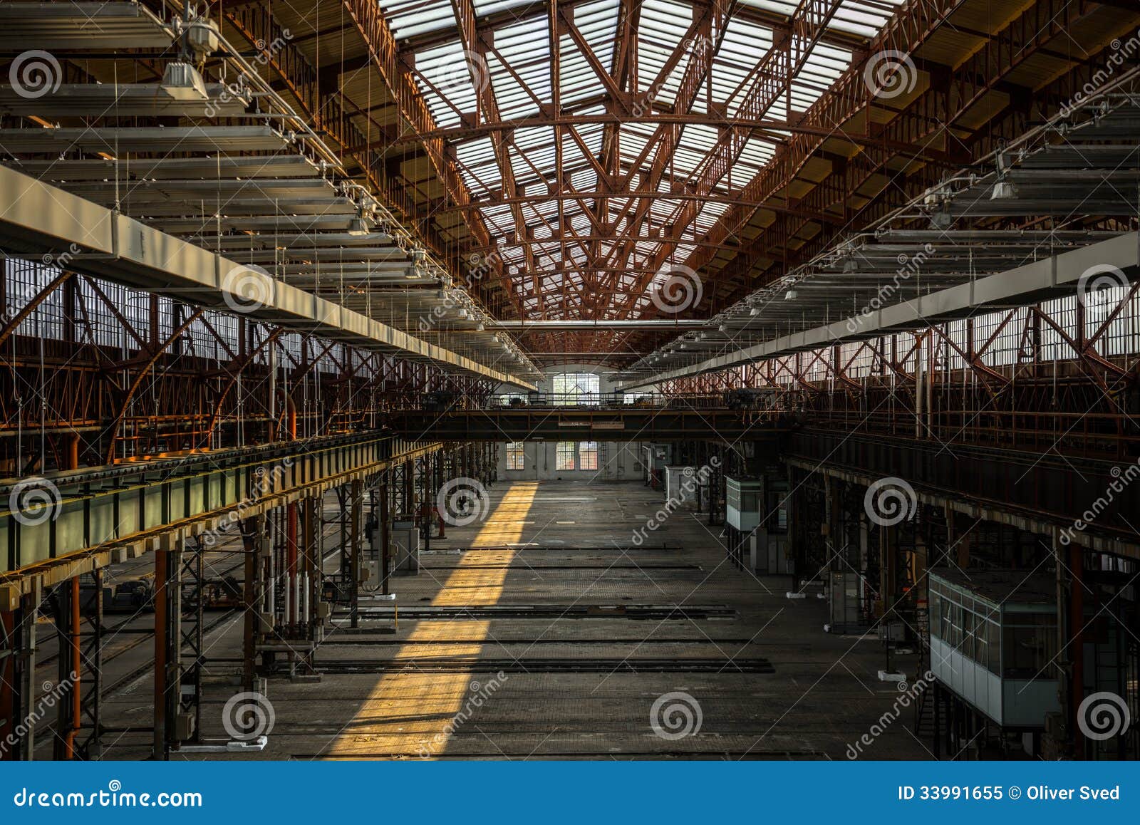 Industrial Interior of an Old Factory Stock Image - Image of city ...