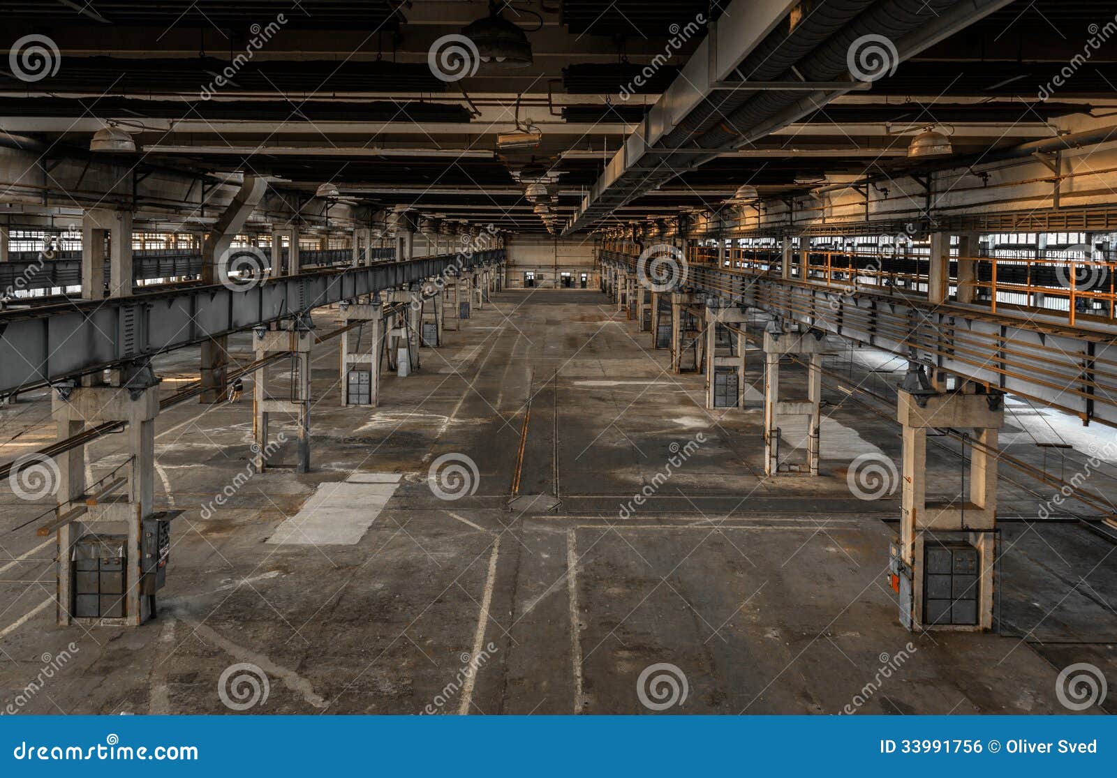 Industrial Interior of an Old Factory Stock Photo - Image of empty ...