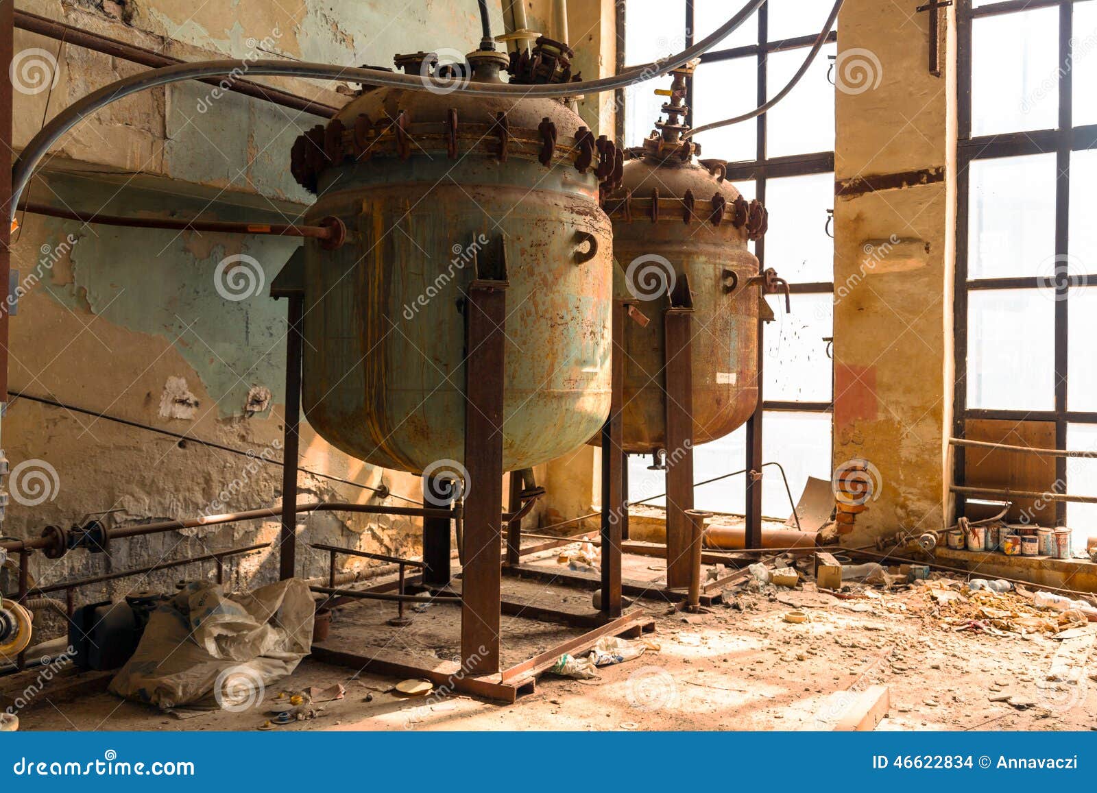Industrial Interior with Storage Tank Stock Photo - Image of blank ...