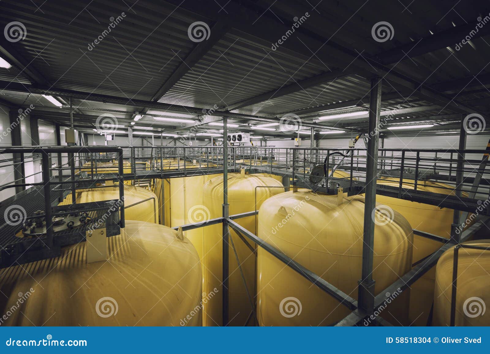 Industrial Interior with Welded Silos Stock Photo - Image of pipeline ...