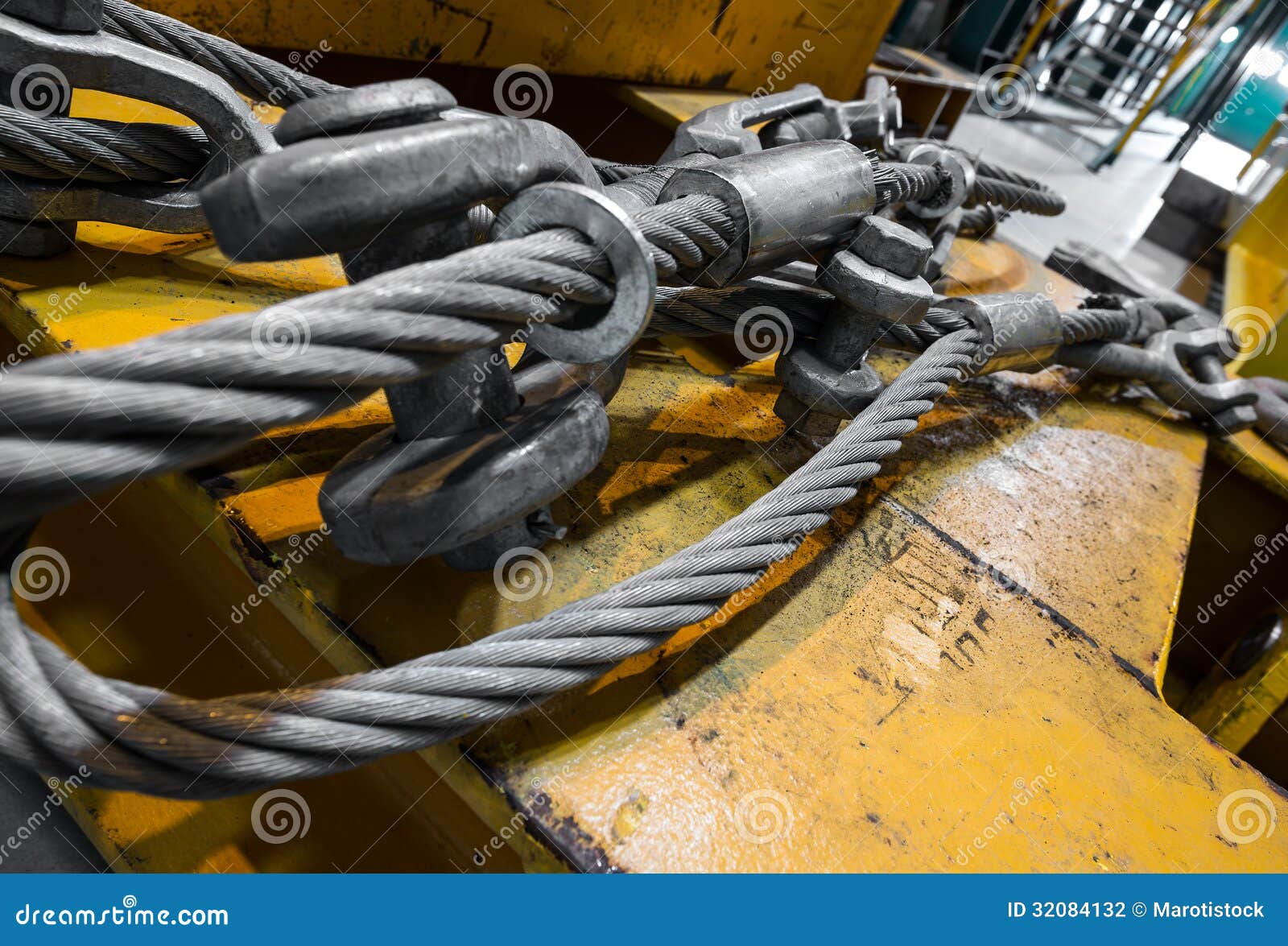 Wire Rope Sling Or Cable Sling On On Winch Roll Machine Stock Photo ...