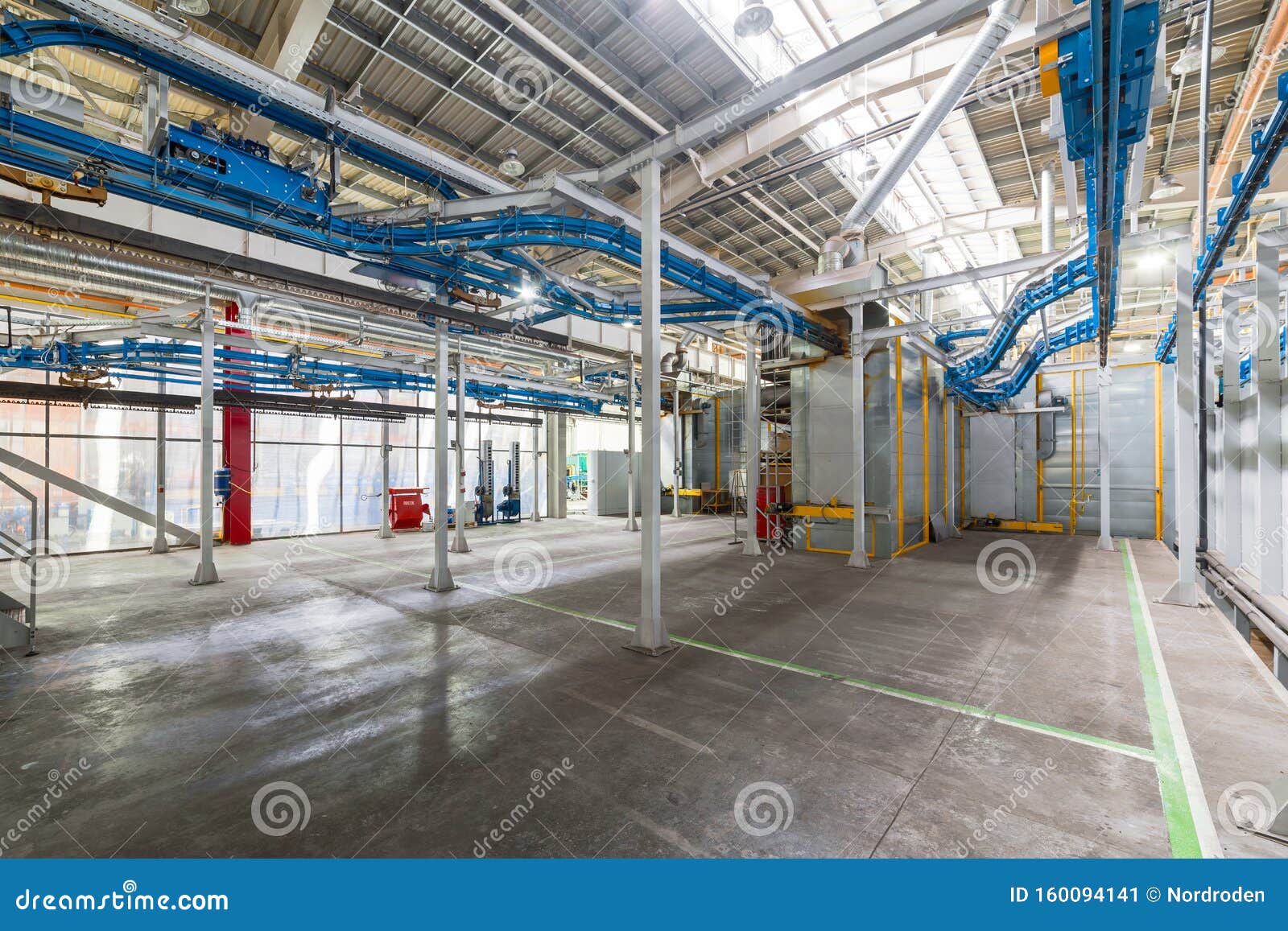 Industrial Interior. Workshop Equipped with Conveyors Stock Image ...