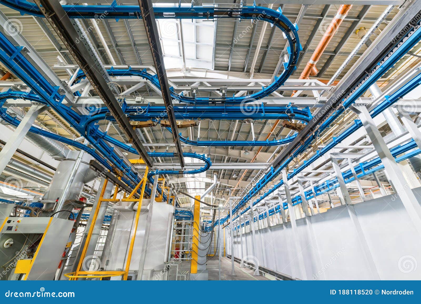 Industrial Interior. Workshop Equipped with Conveyors Stock Photo ...