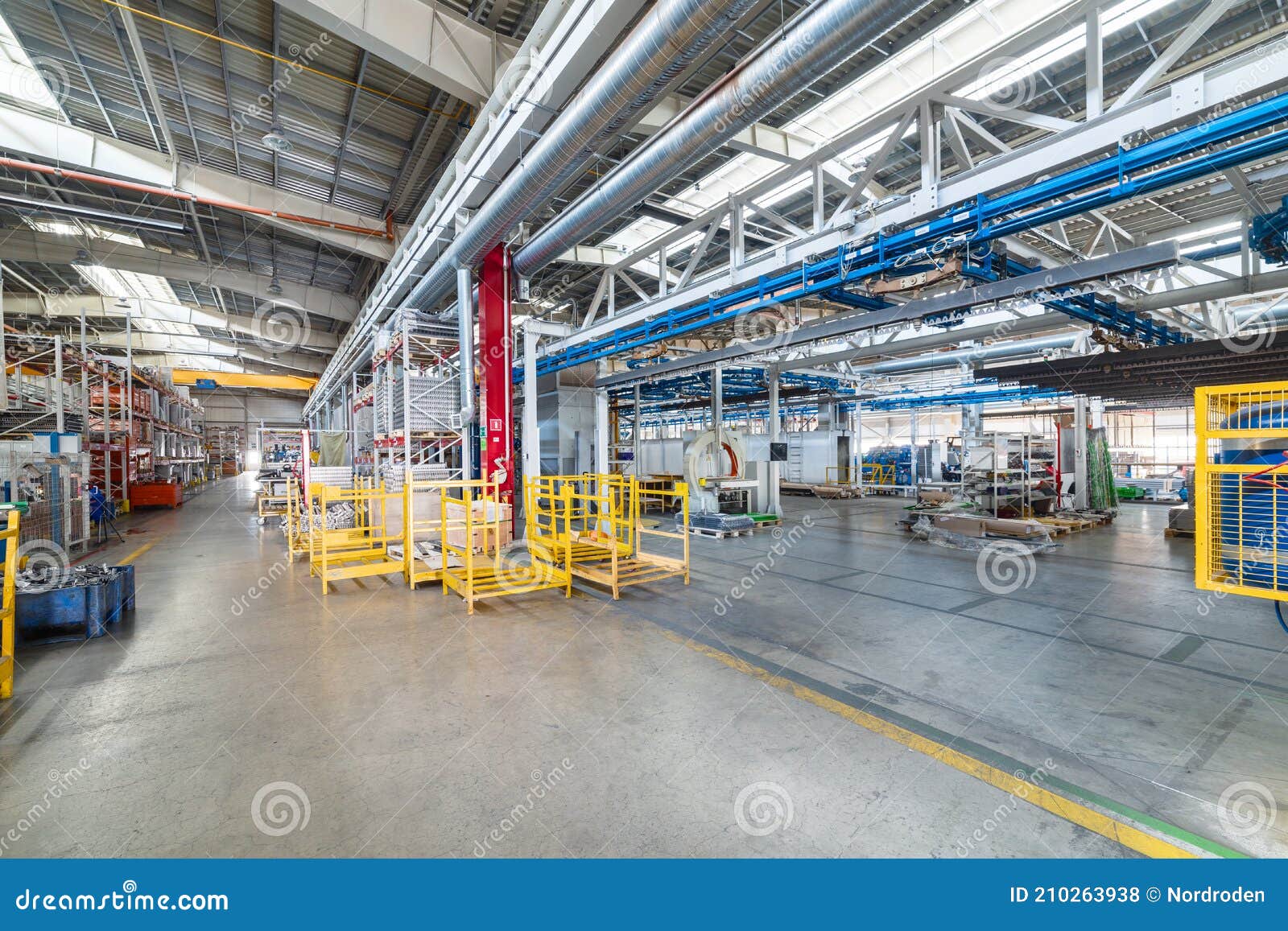 Industrial Interior. Workshop Equipped with Conveyors Stock Photo ...