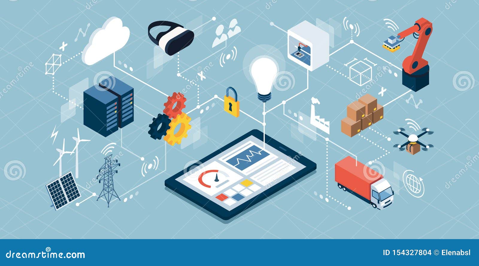 Industrial Internet of Things and Innovative Manufacturing Stock Vector ...