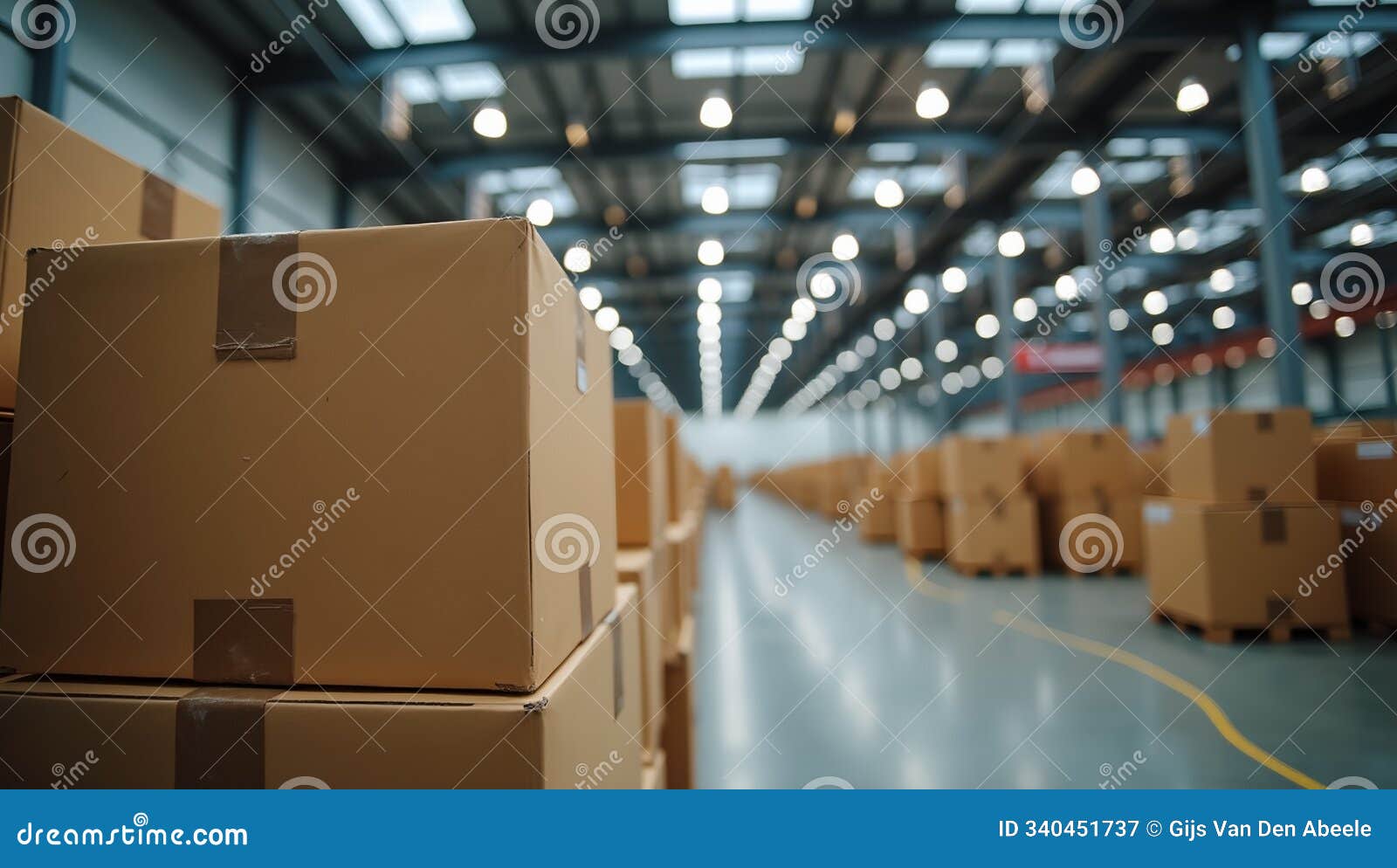 Industrial Inventory Stacked Boxes in Warehouse Stock Illustration ...