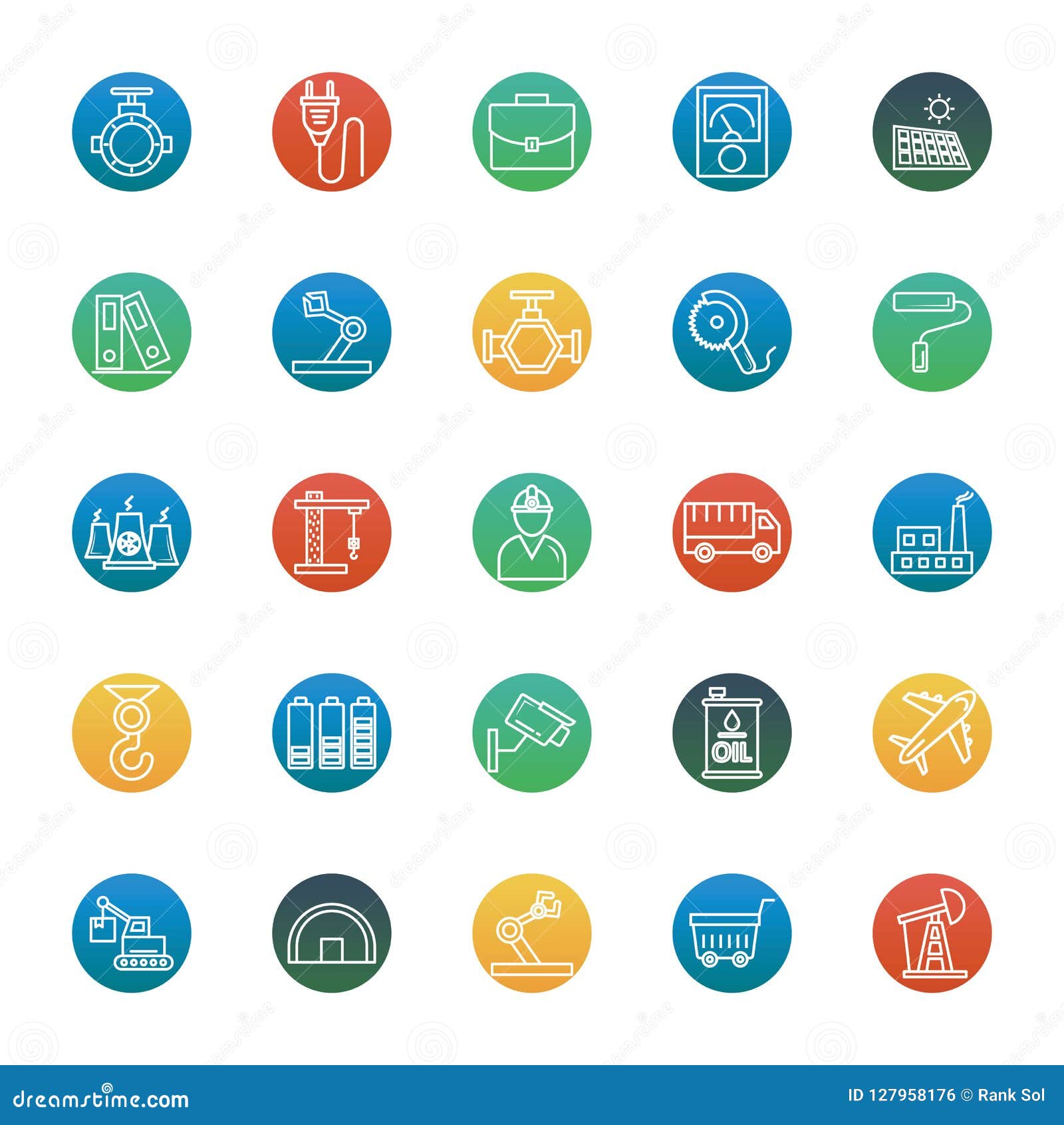 Industrial Isolated Vector Icons that Can Be Easily Modified or Edit ...