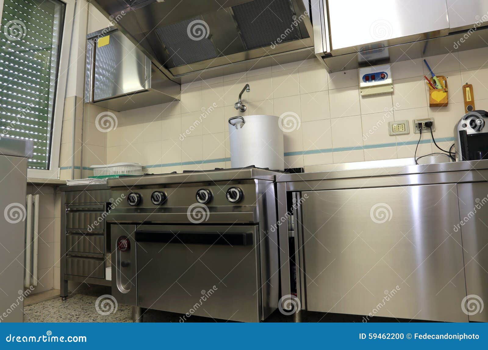 Industrial Kitchen for Preparing Food for Many People Stock Photo ...