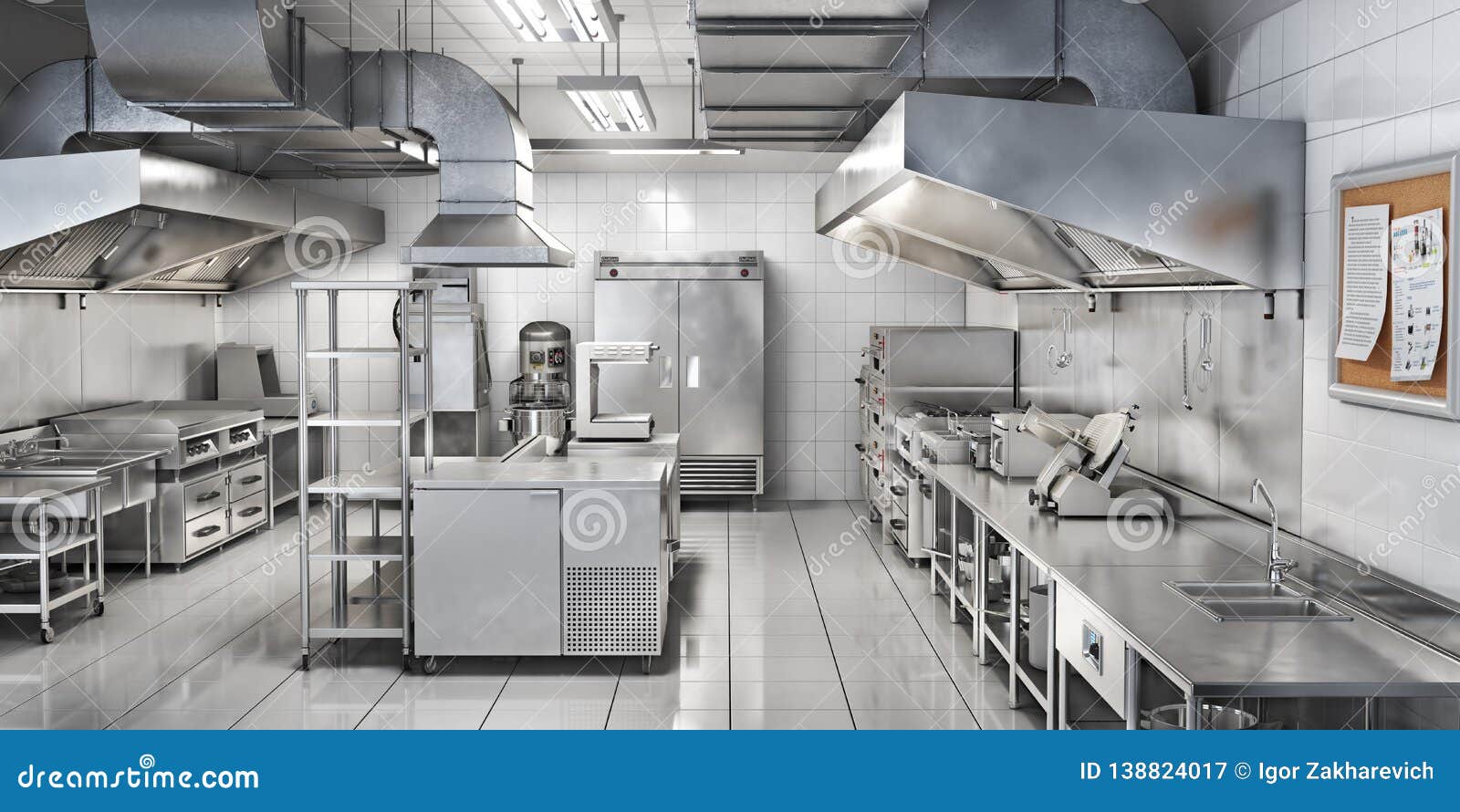 Industrial Kitchen. Restaurant Kitchen Stock Illustration ...