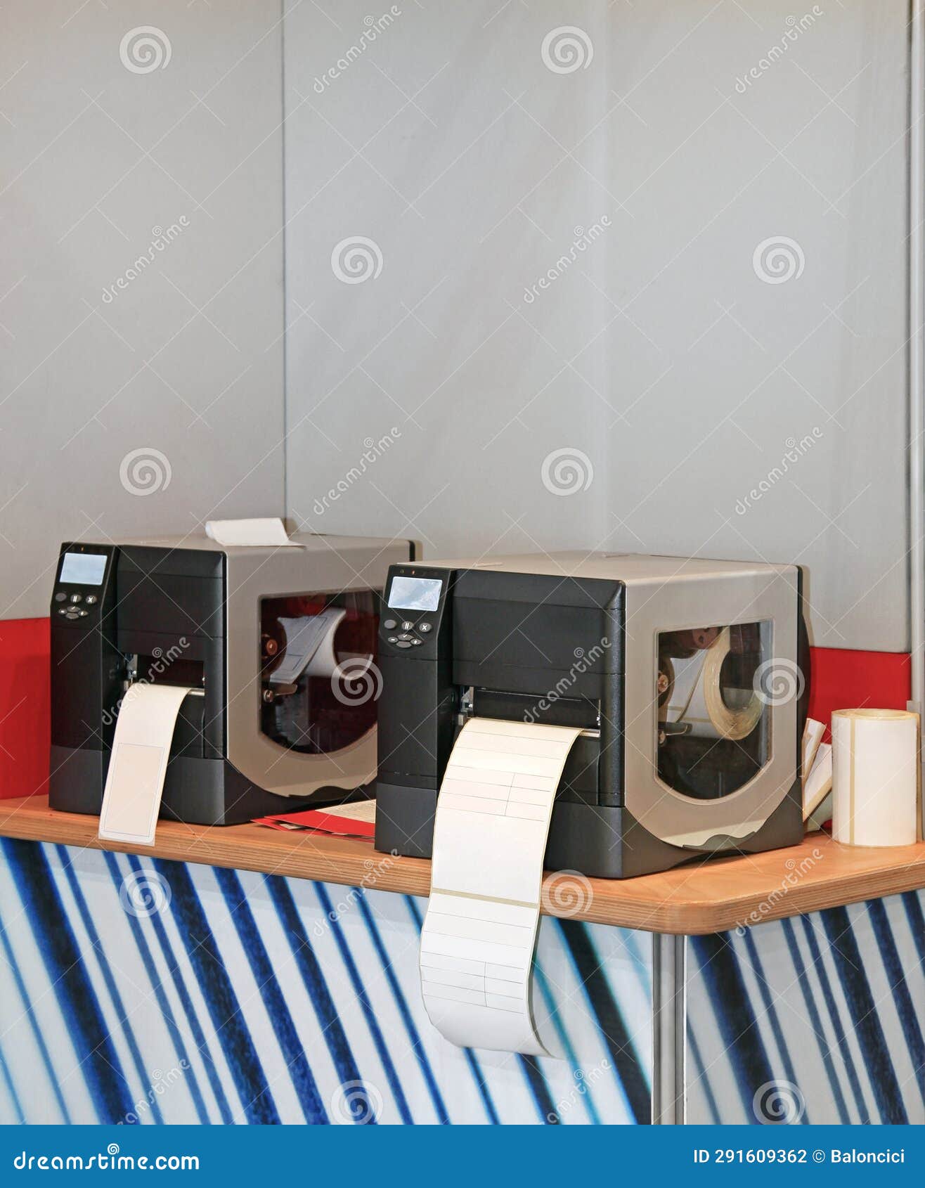 Warehouse Label Printers stock photo. Image of labels - 291609362