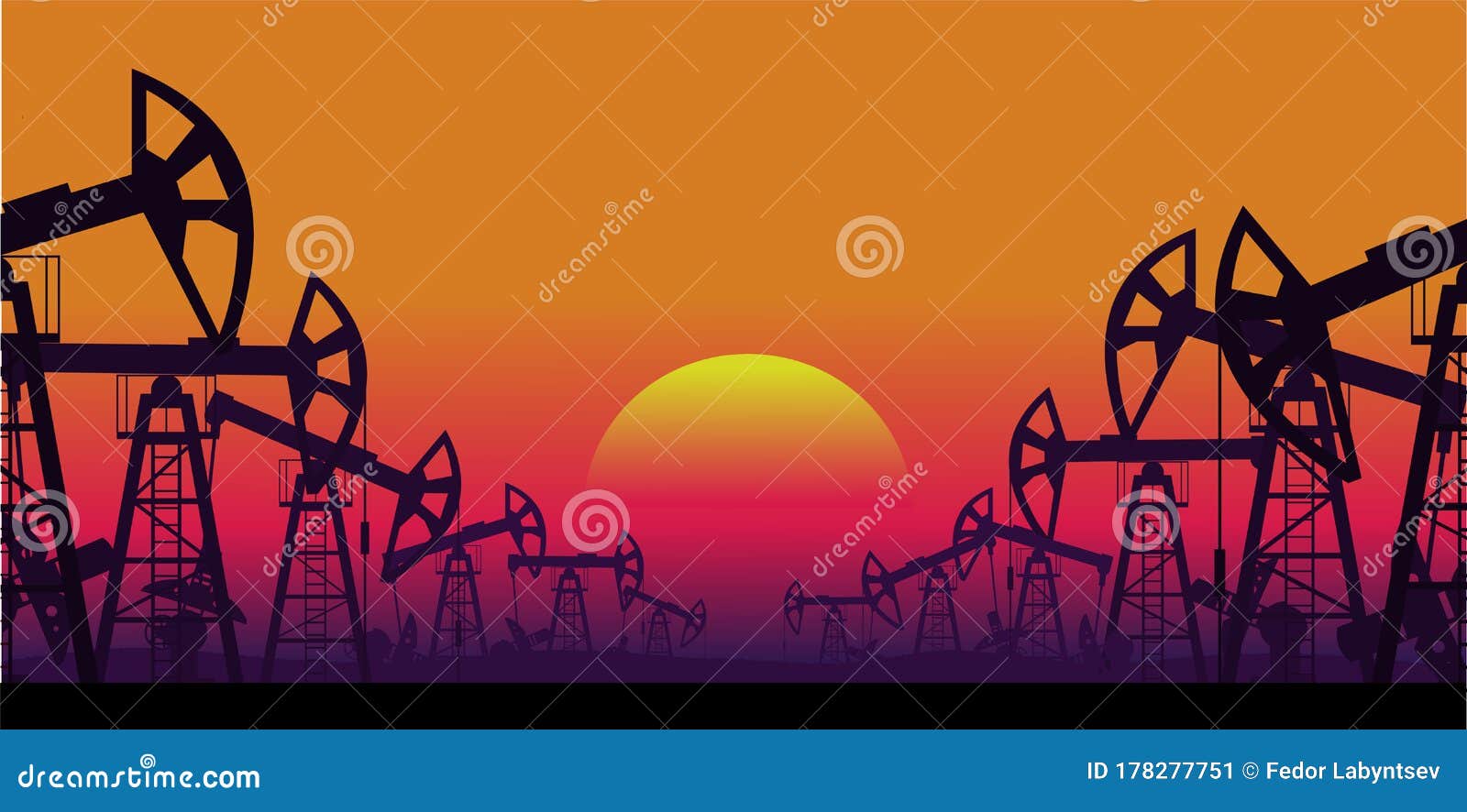 Industrial Landscape of Oil Production Vector Illustration Stock Vector ...