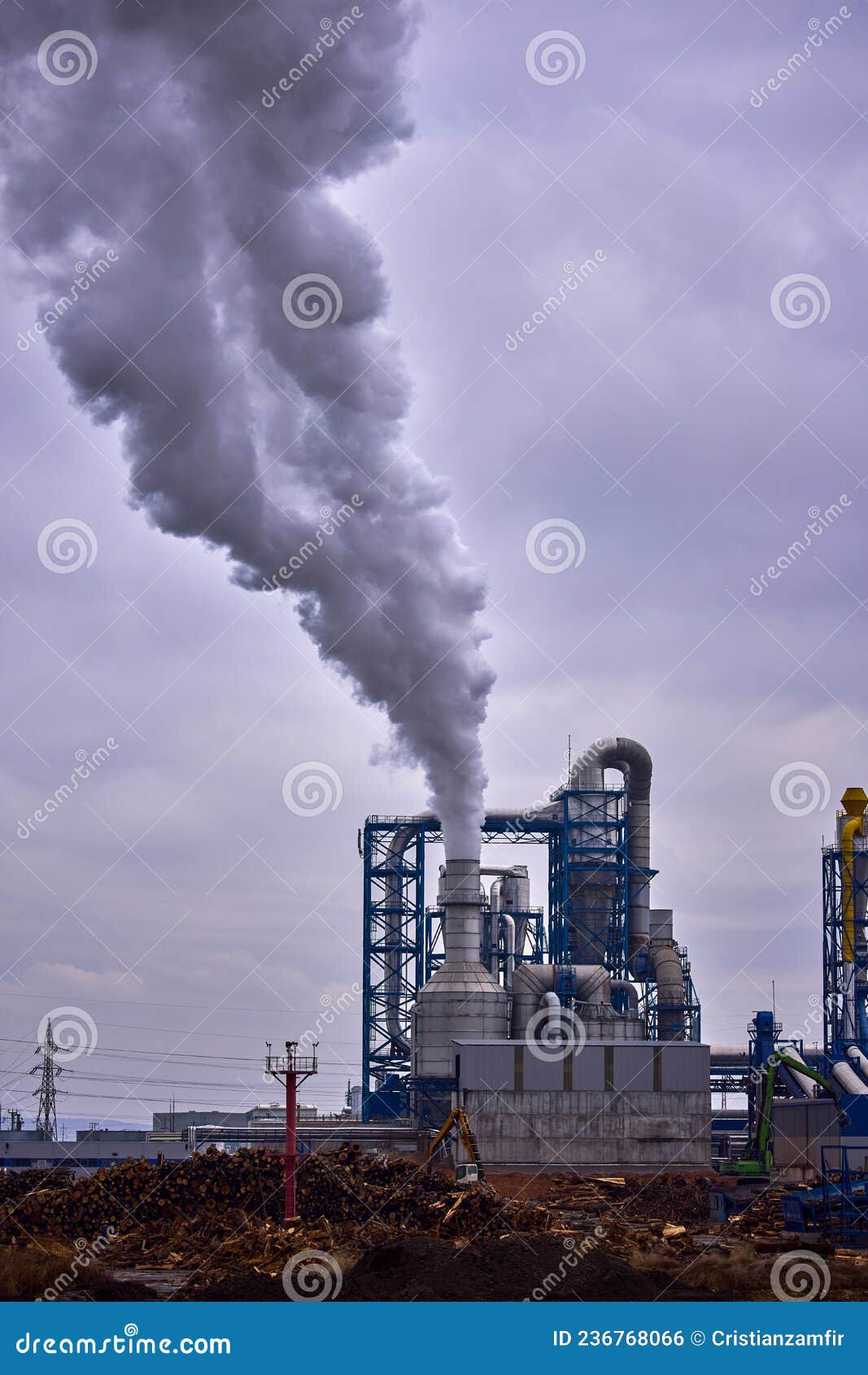 Industrial Landscape with a Refinery, Polluting Industry. Stock Photo ...