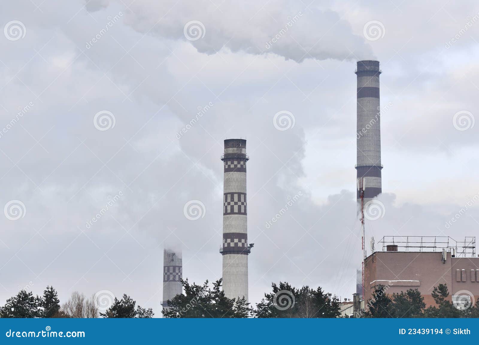 Industrial Landscape - Smokestacks Emitting Smoke Stock Photo - Image ...