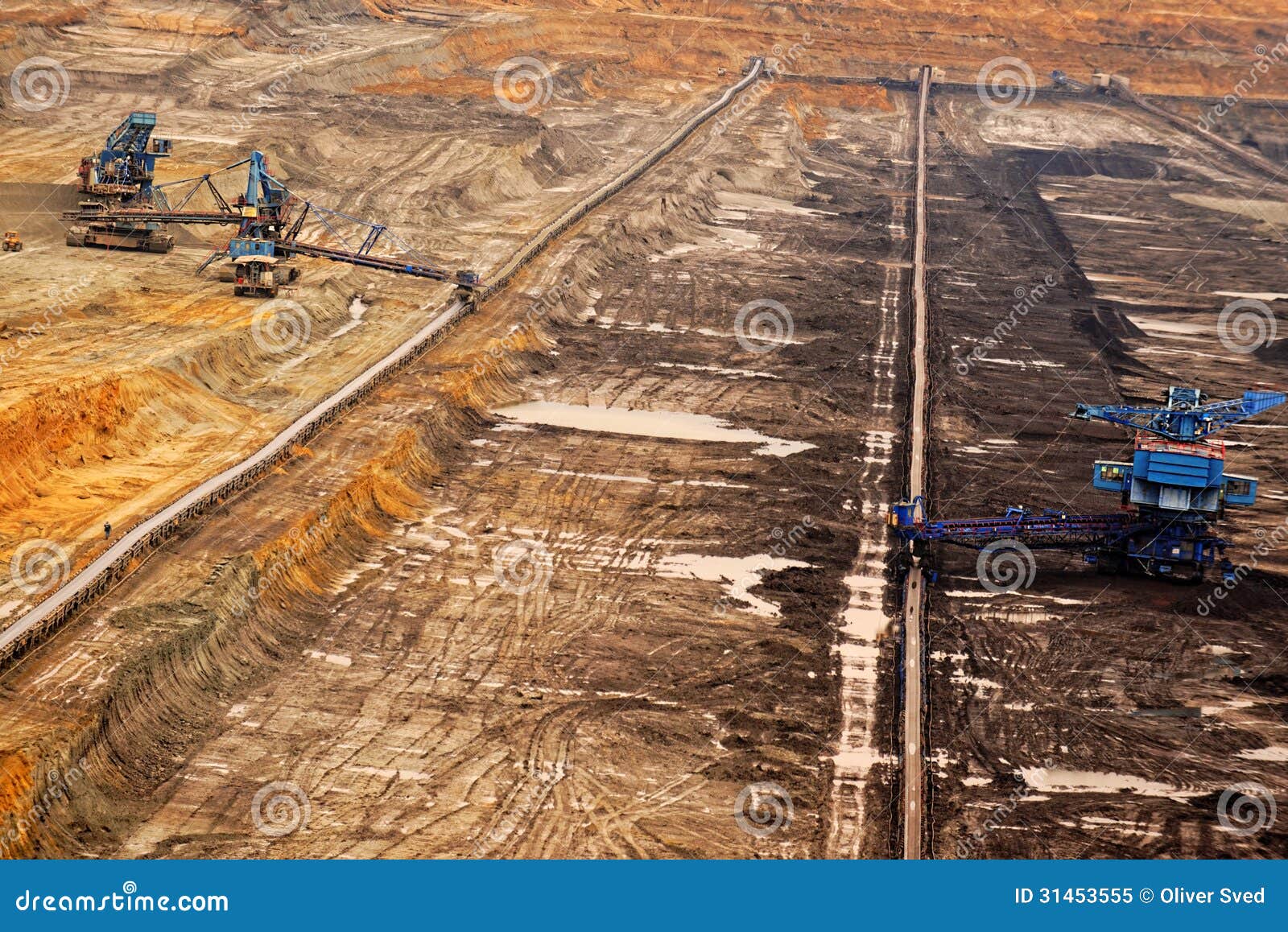 Industrial Landscape of a Working Mine Stock Image - Image of excavator ...