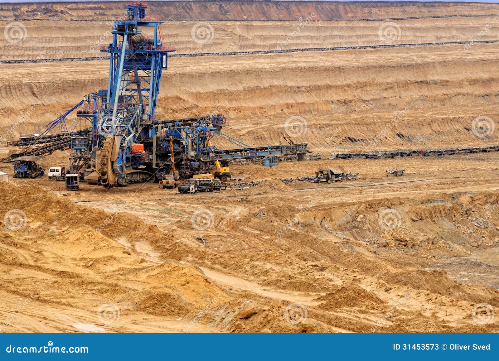 Industrial Landscape of a Working Mine Stock Image - Image of move ...