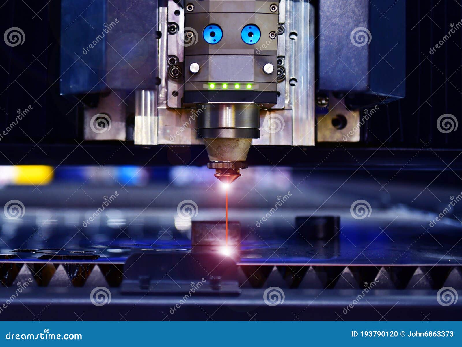 Industrial 3D Laser Scanner On Robotic Arm On Background Of Car ...