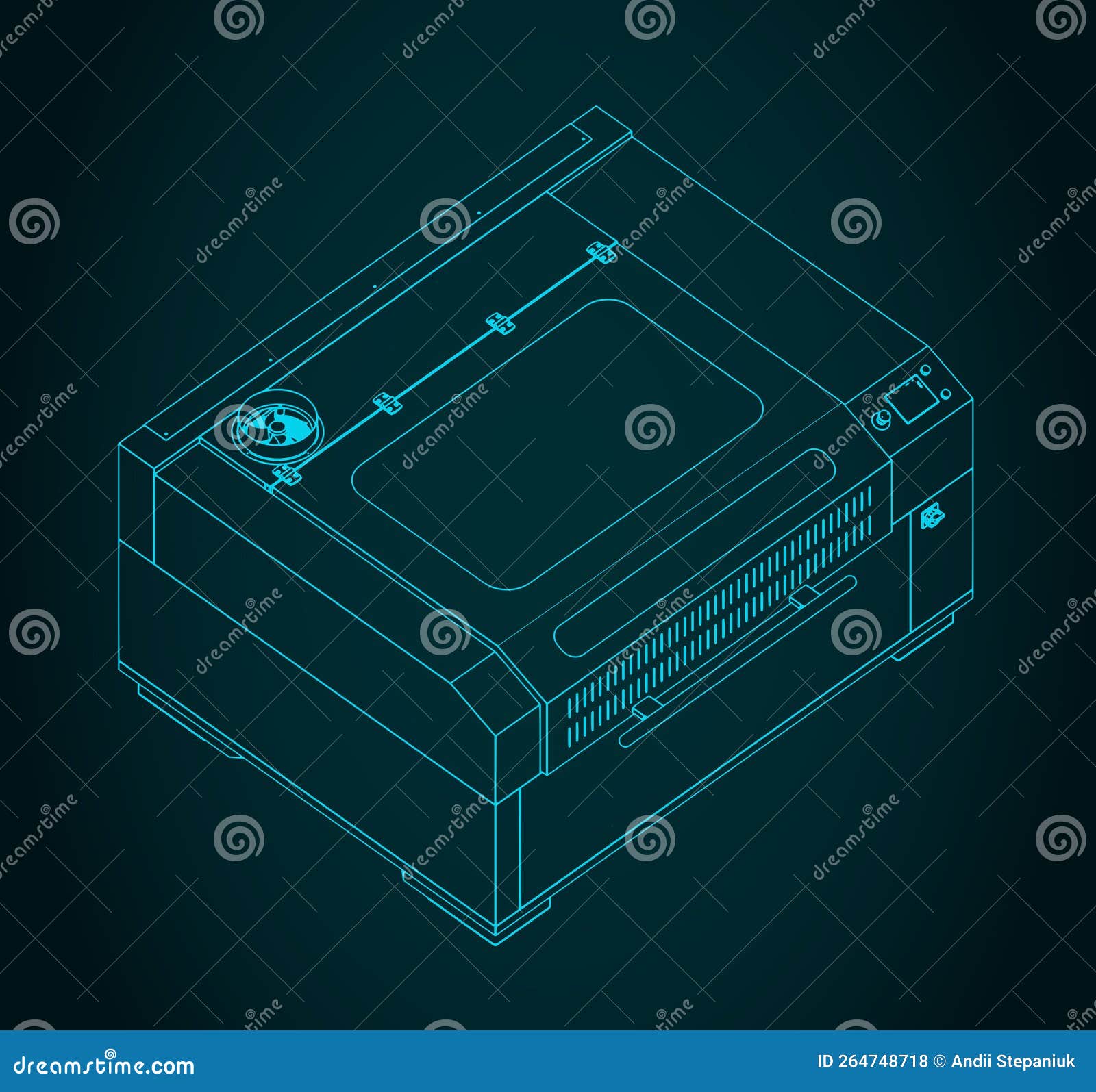Industrial laser cutter stock vector. Illustration of factory - 264748718