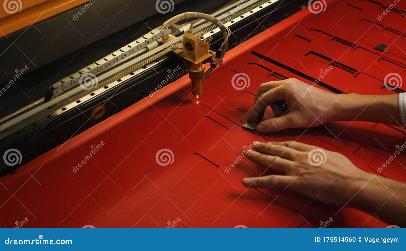Industrial Laser Engraving on a Paperboard Stock Photo - Image of ...