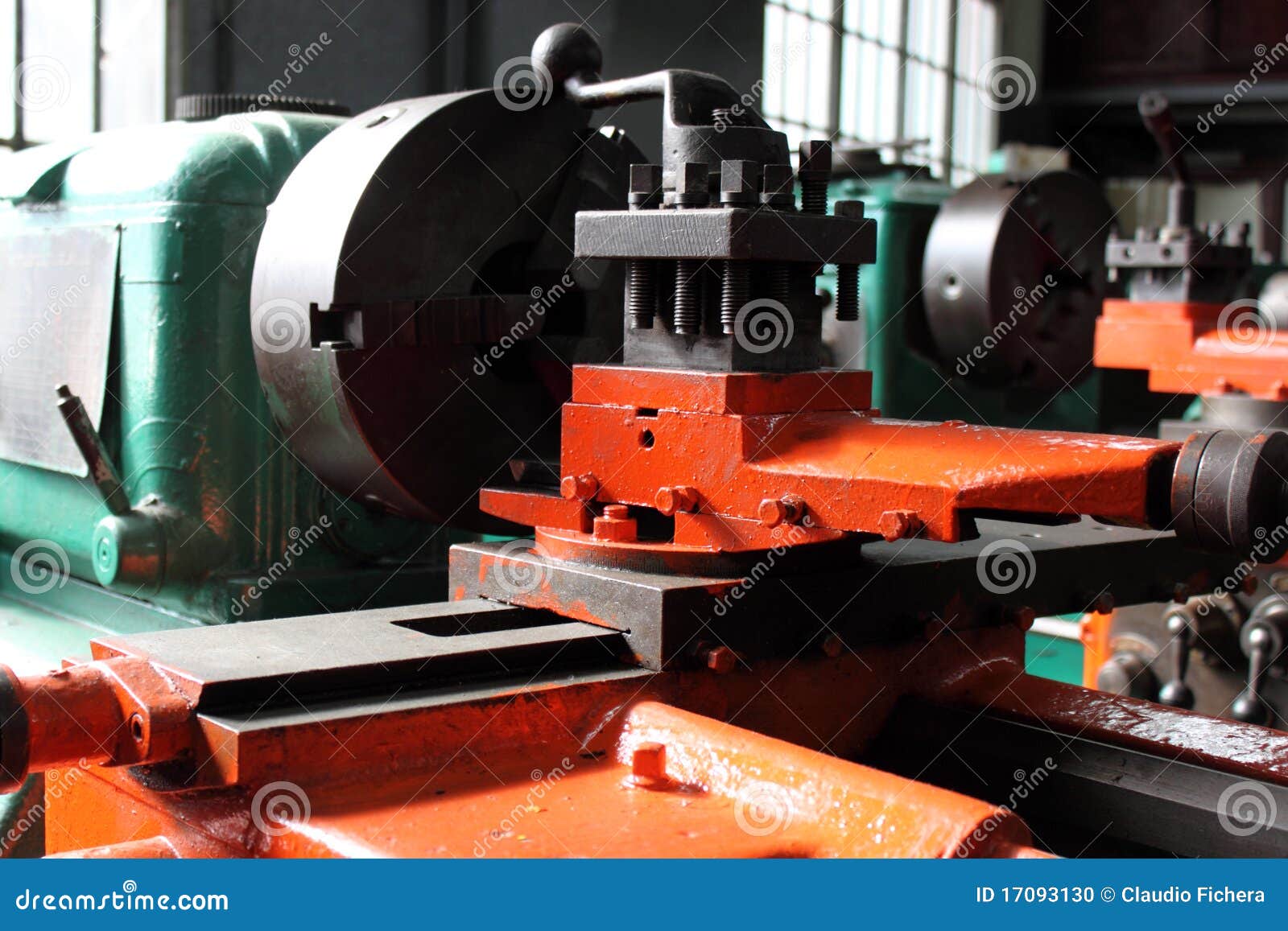 Industrial lathe stock photo. Image of metal, steel, manufacturing ...