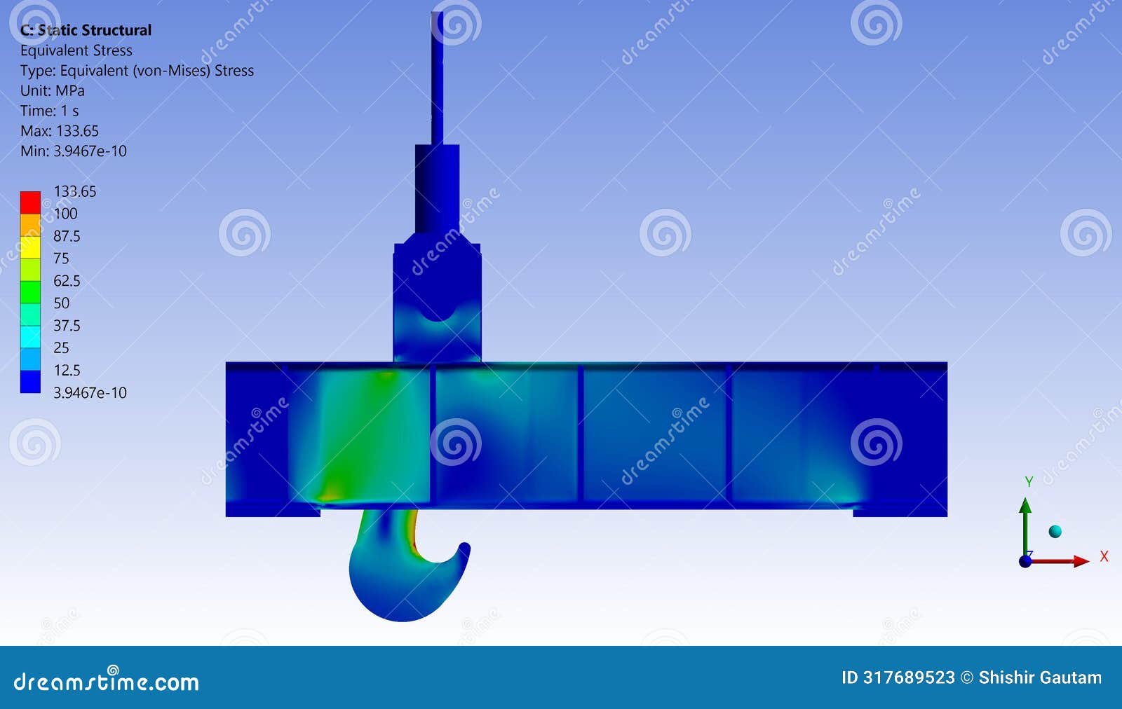 Industrial Lifting Beam for a Hydropower Project Stock Illustration ...