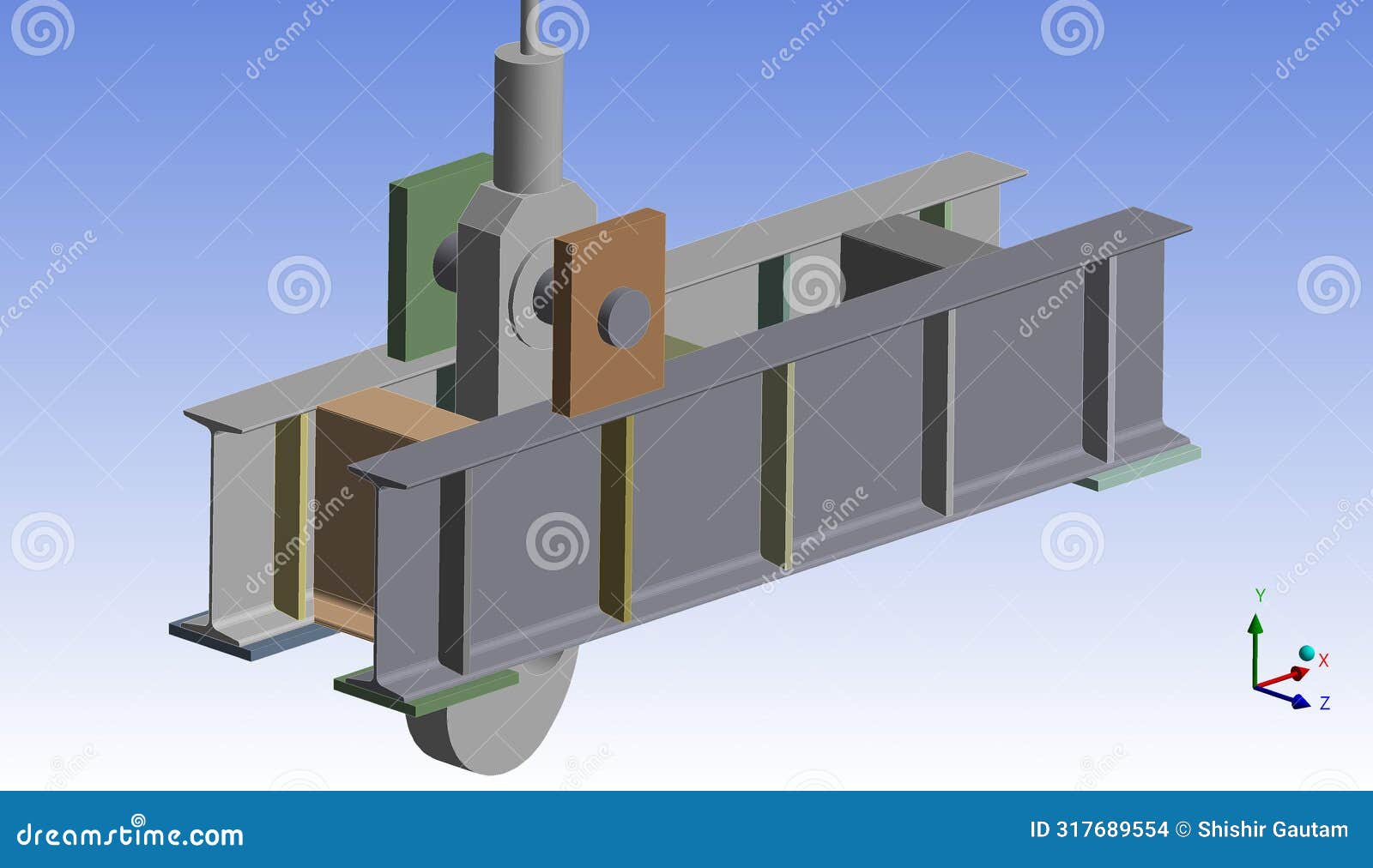 Industrial Lifting Beam for a Hydropower Project Stock Illustration ...