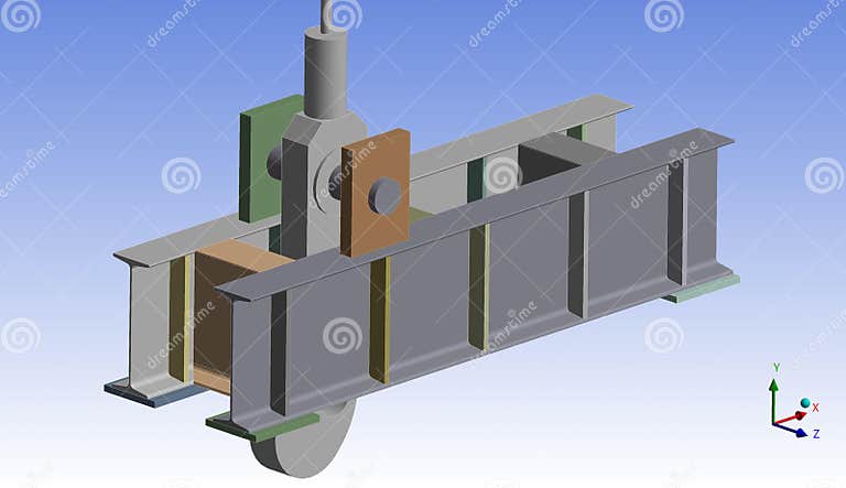 Industrial Lifting Beam for a Hydropower Project Stock Illustration ...