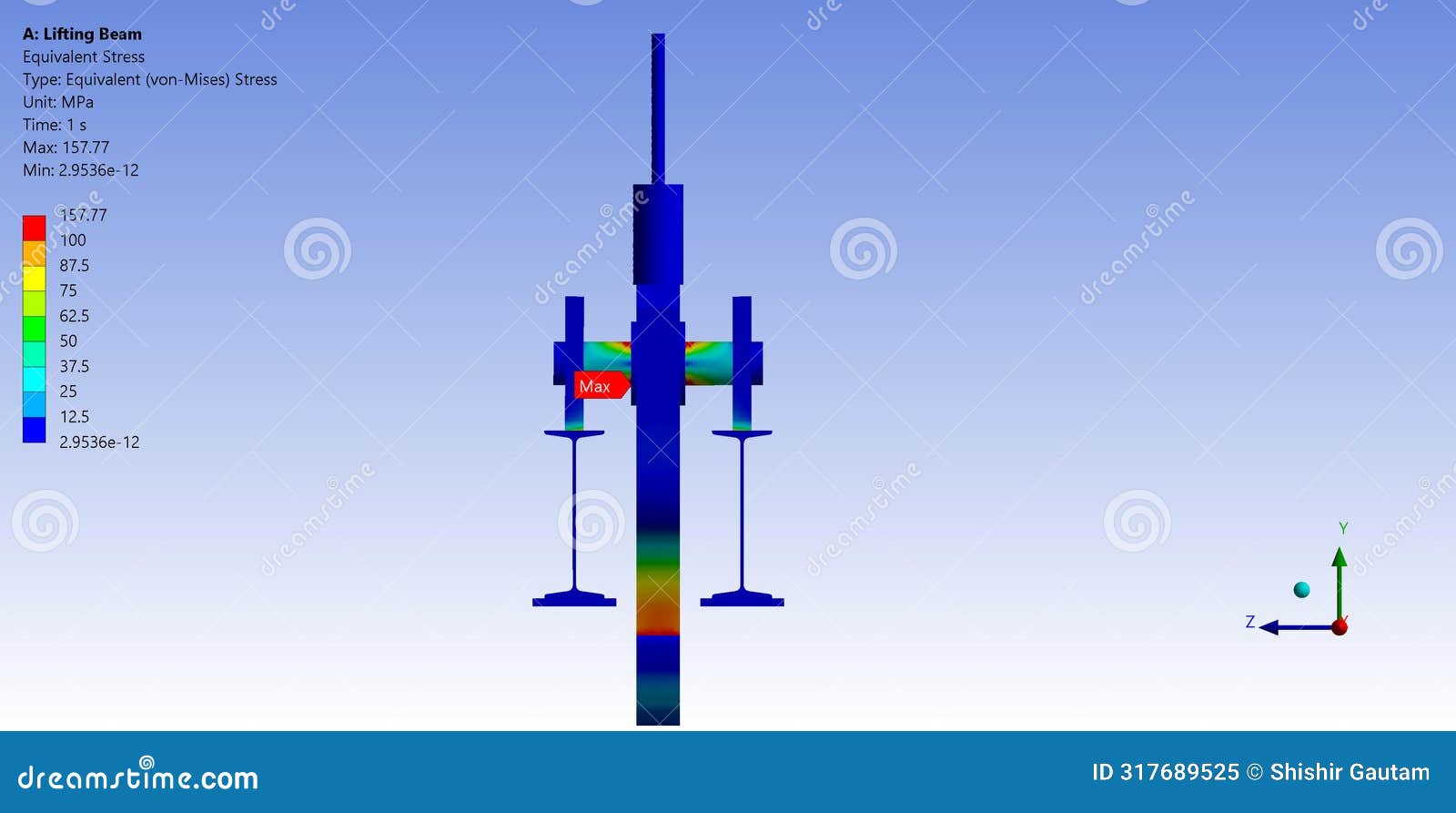 Industrial Lifting Beam for a Hydropower Project Stock Illustration ...