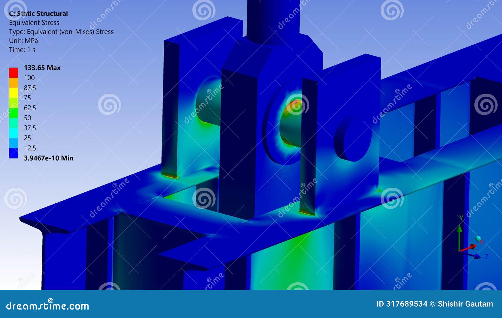Industrial Lifting Beam for a Hydropower Project Stock Illustration ...