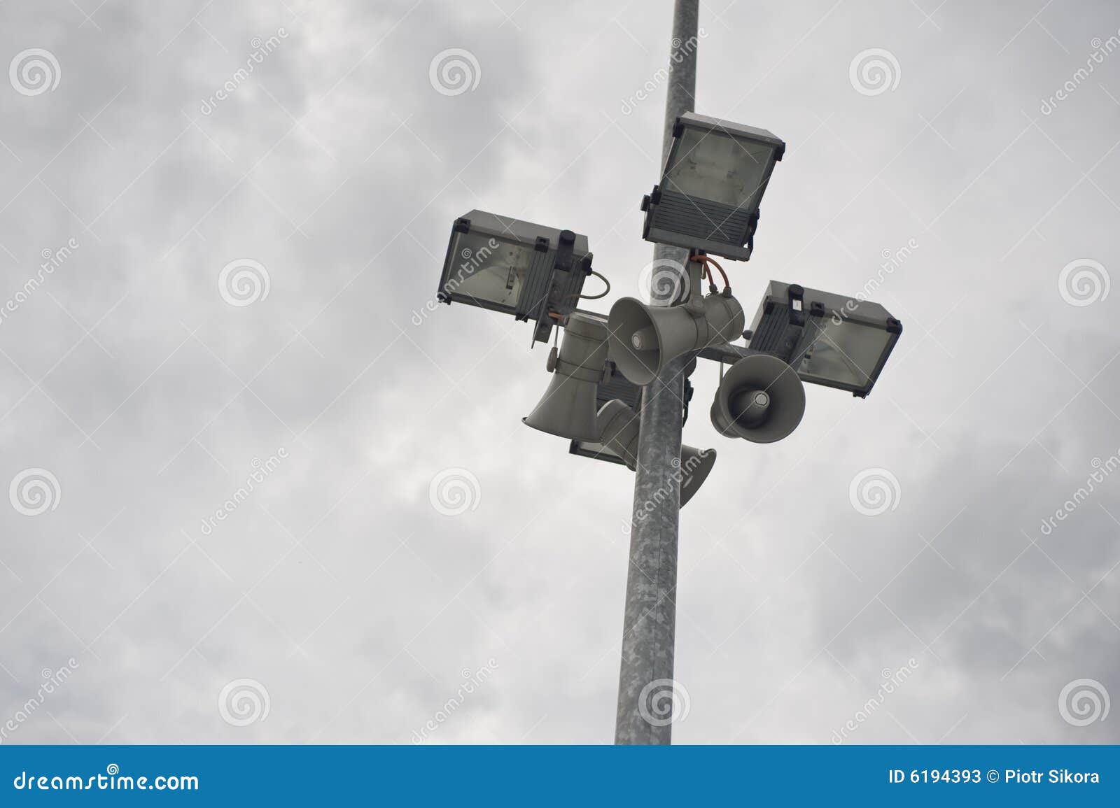 Industrial lighting pylon stock image. Image of daylight - 6194393