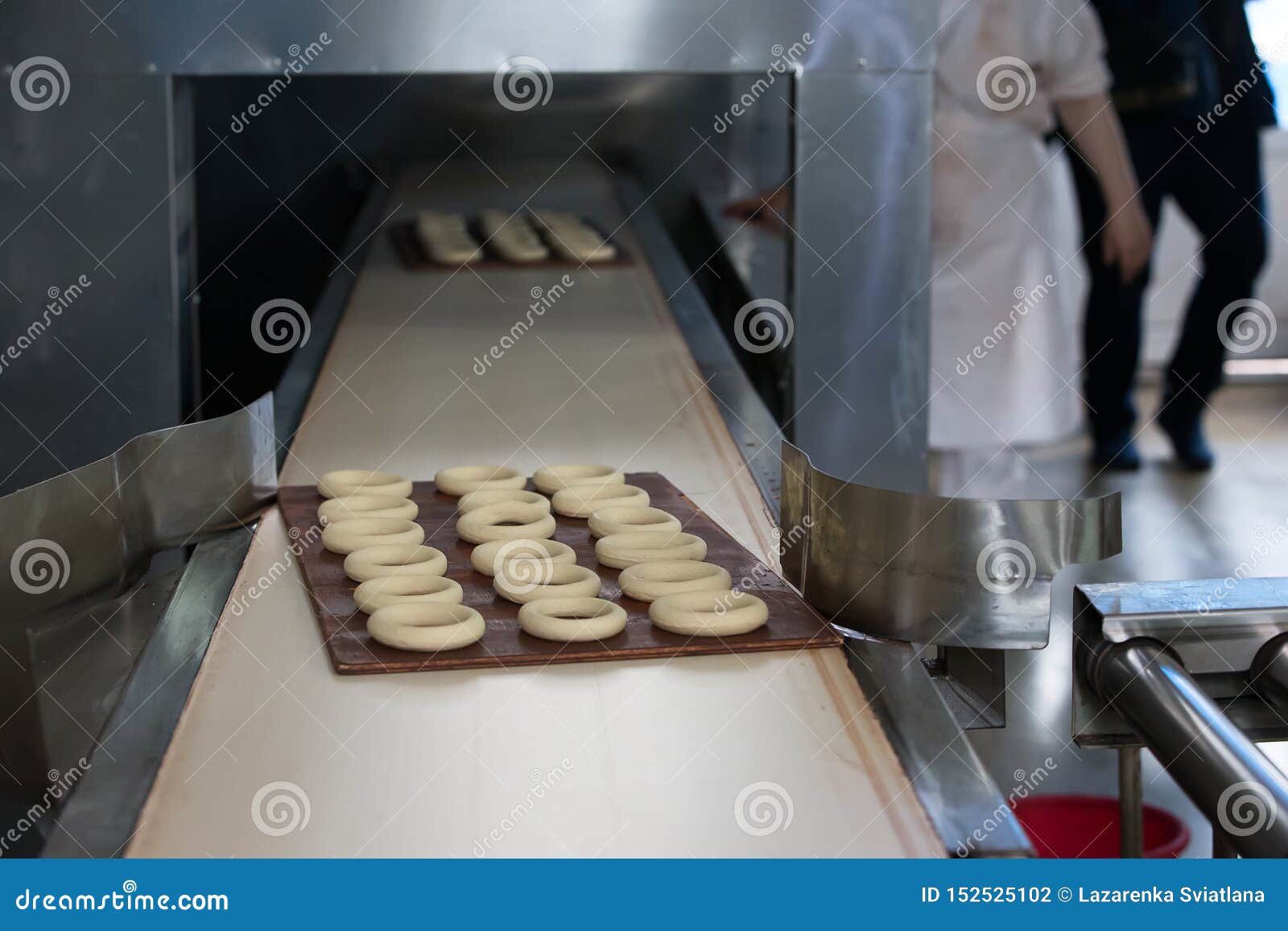 Industrial Line for the Production of Cookies Stock Photo - Image of ...