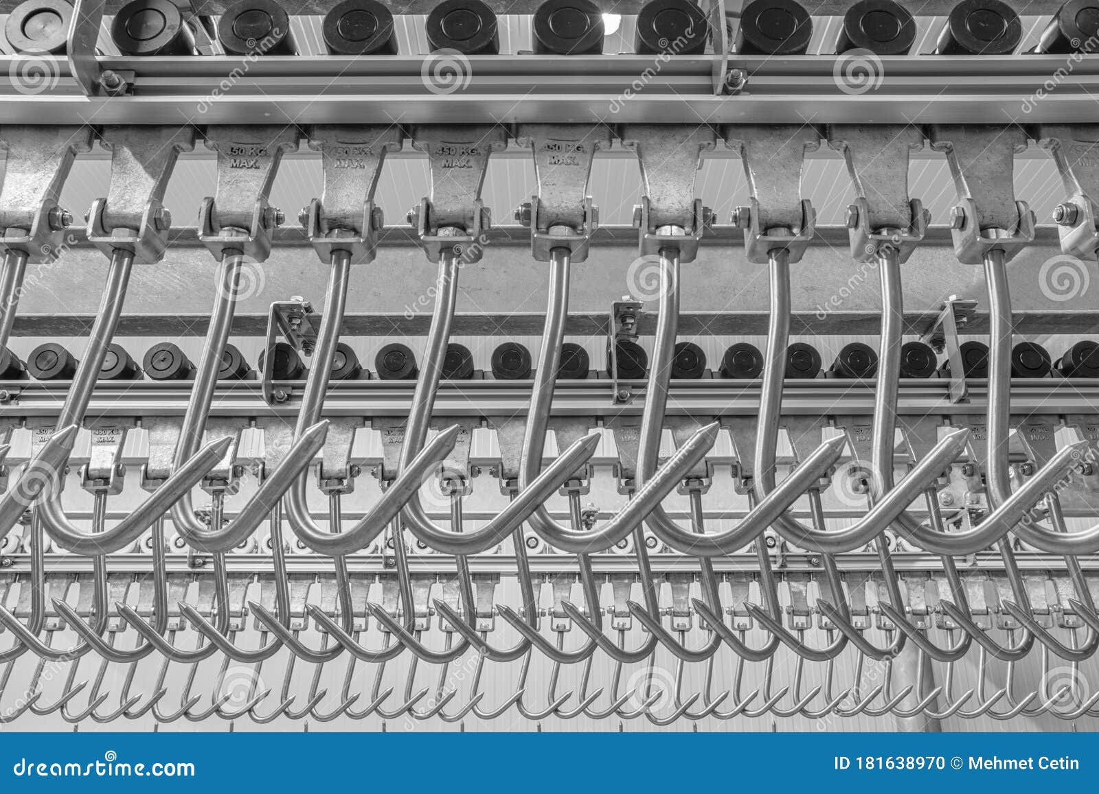 Industrial Loading Dock Area Inside Cold Storage Warehouse. Meat ...