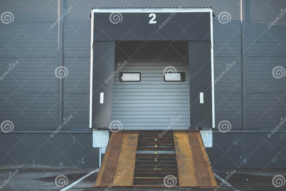 Industrial Loading Dock and Ramp for a Large Warehouse. Gate for ...