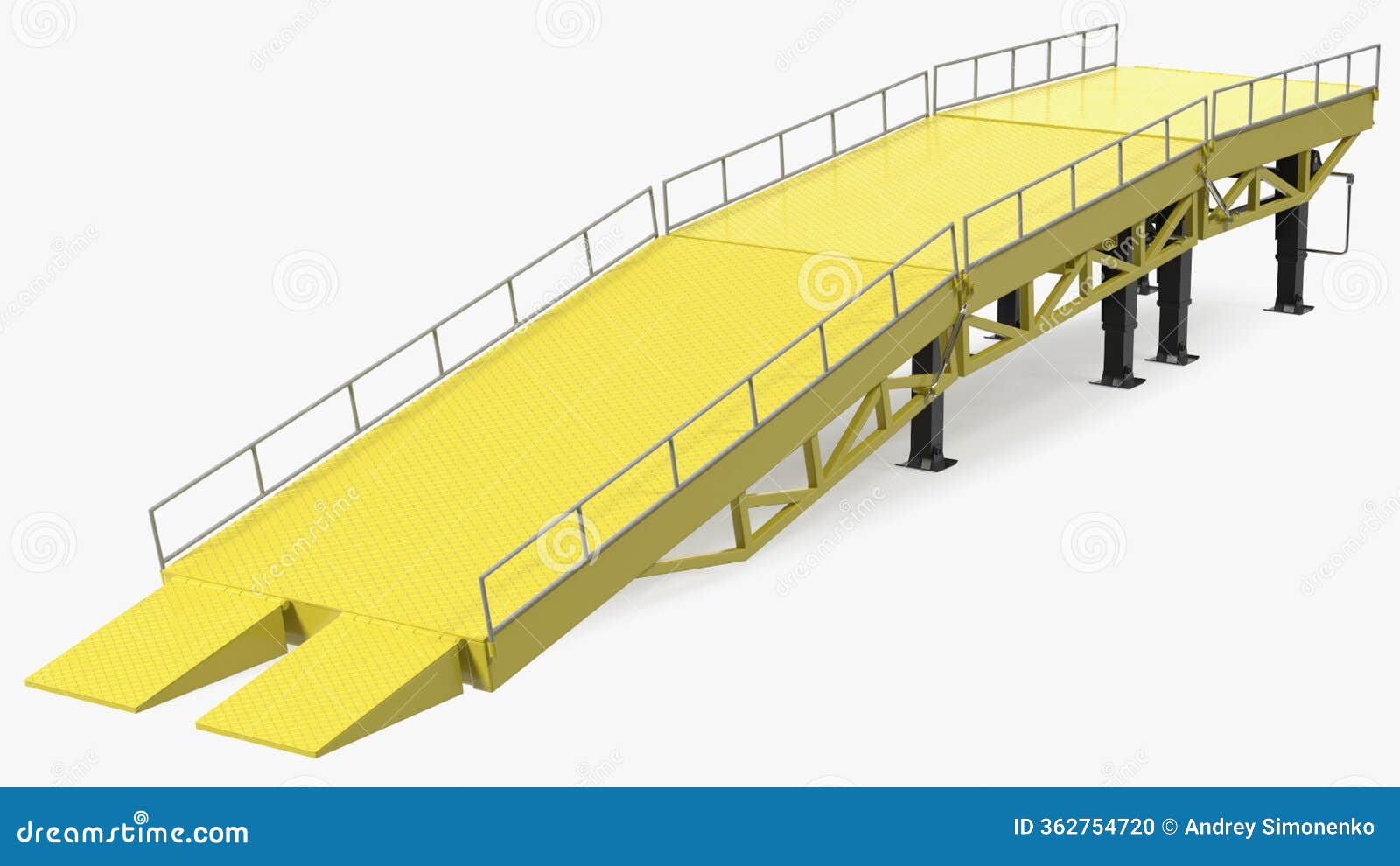 Industrial Loading Dock Ramp with Safety Rails Stock Photo - Image of ...