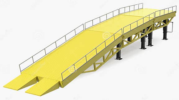 Industrial Loading Dock Ramp with Safety Rails Stock Photo - Image of ...