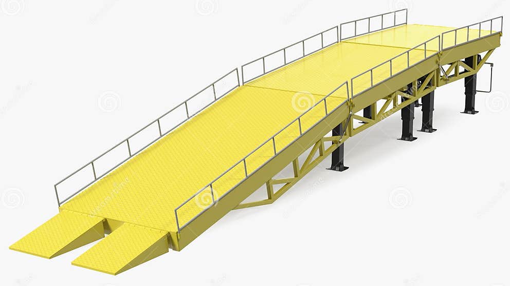 Industrial Loading Dock Ramp with Safety Rails Stock Photo - Image of ...