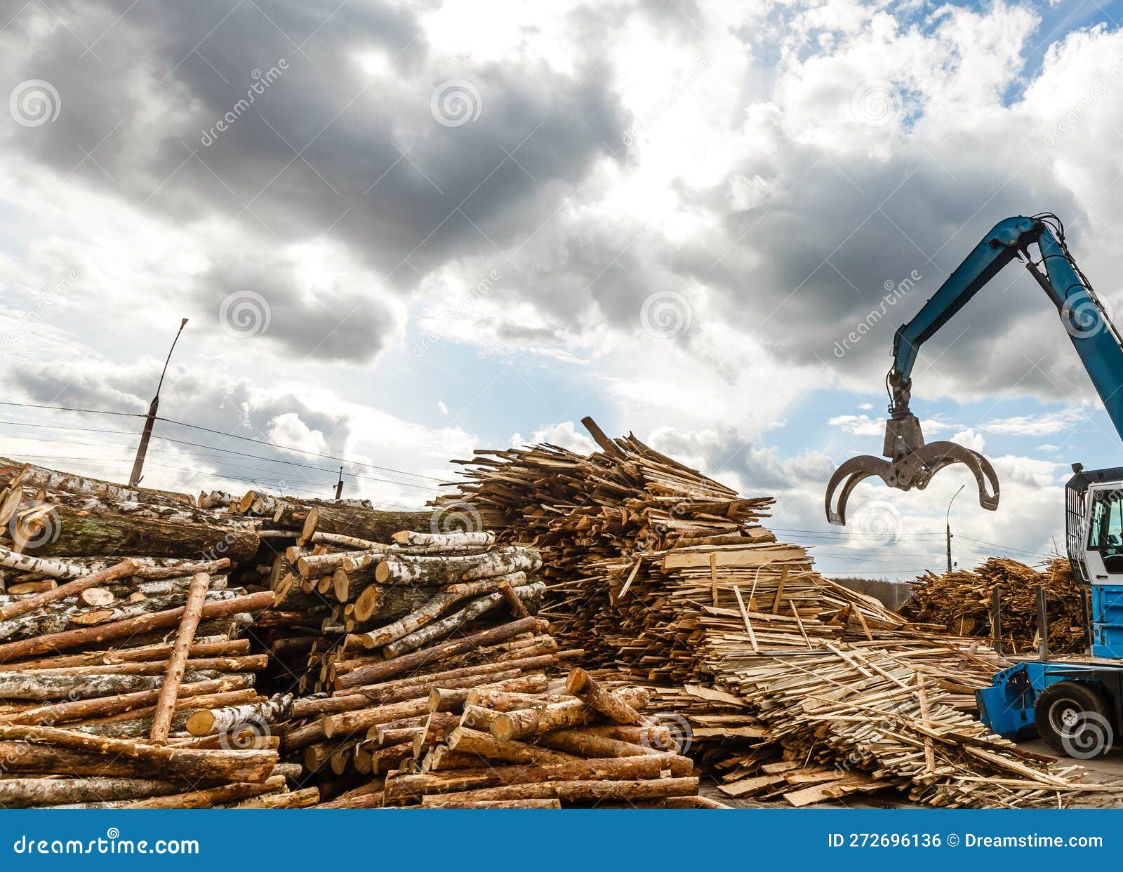 Industrial Log Loader at Lambermill Stock Photo - Image of construction ...